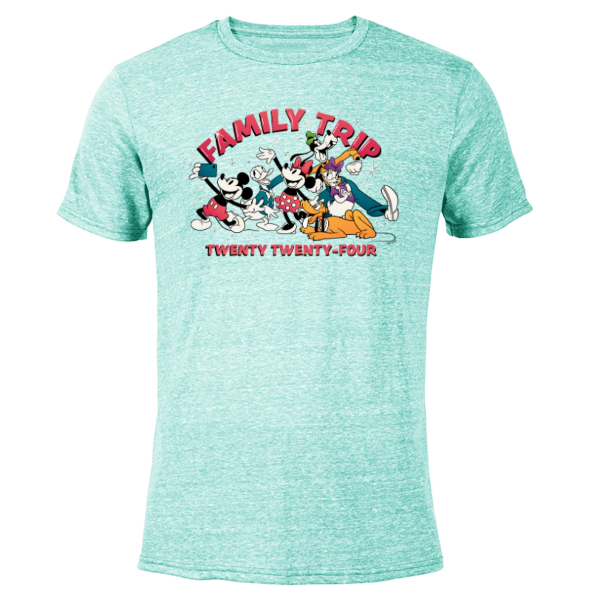 Disney Mickey & Friends Vacation Selfie Family Trip 2024 - Short Sleeve Blended T-Shirt for ...