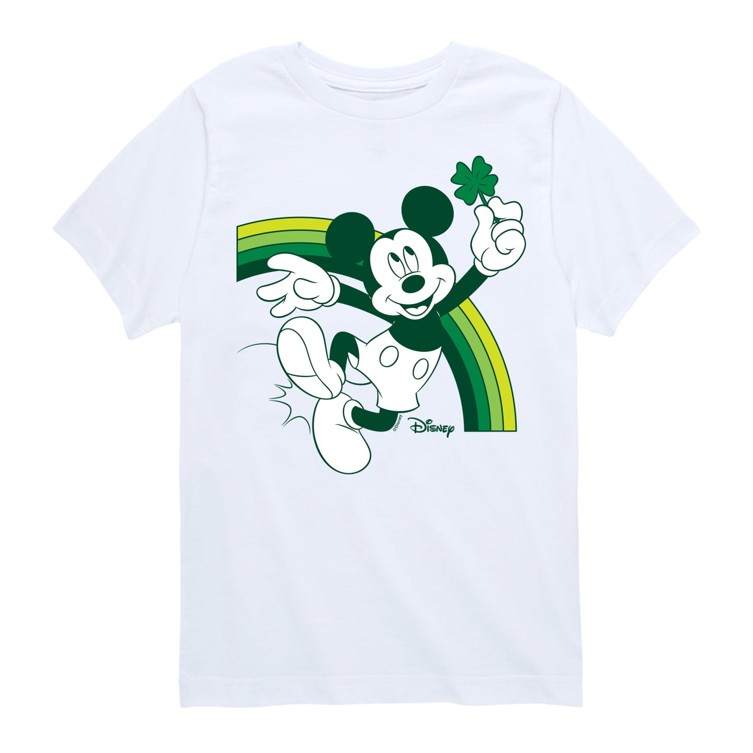 Disney - Mickey Green Rainbow - Toddler And Youth Short Sleeve Graphic ...