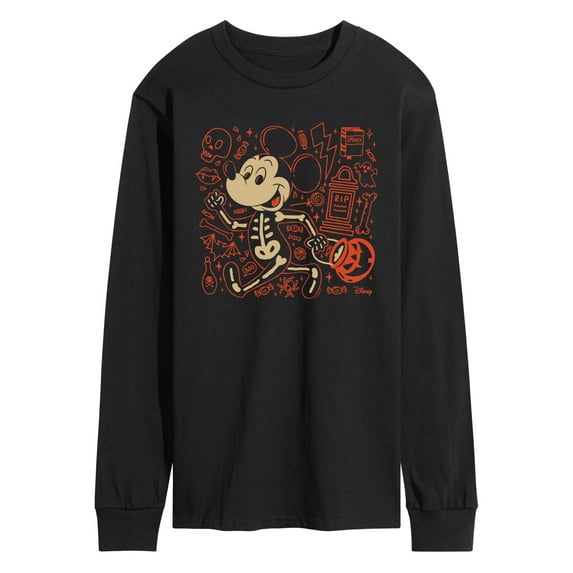 Disney - Mickey Hallow Doodles - Men's Long Sleeve Graphic T-Shirt ...