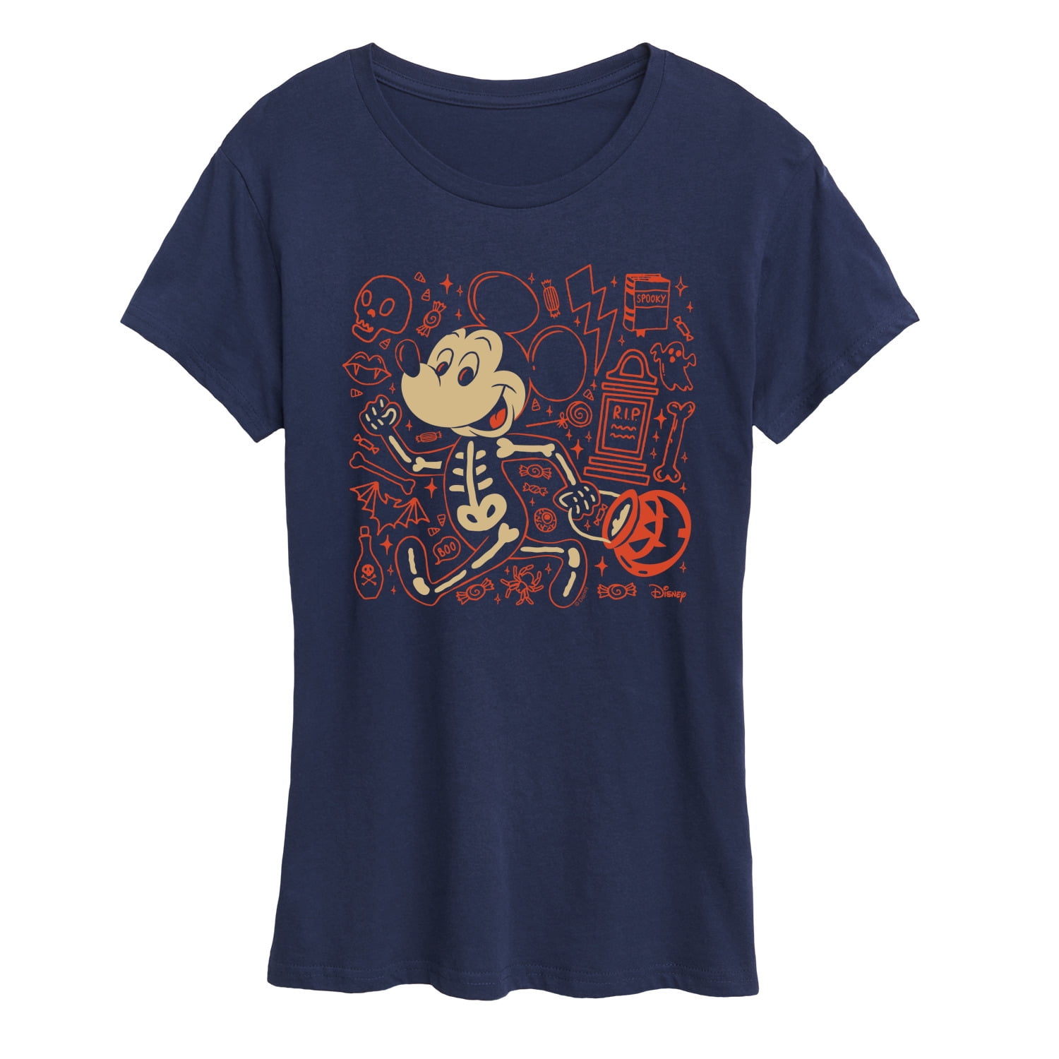 Disney - Mickey Hallow Doodles - Women's Short Sleeve Graphic T-Shirt ...
