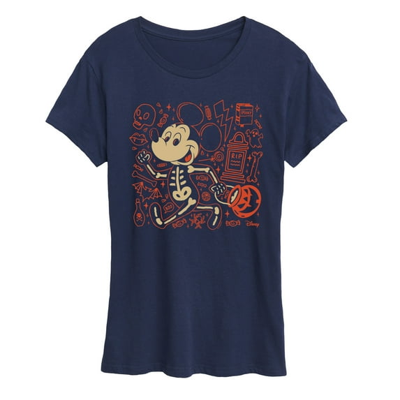 Disney - Mickey Hallow Doodles - Women's Short Sleeve Graphic T-Shirt ...