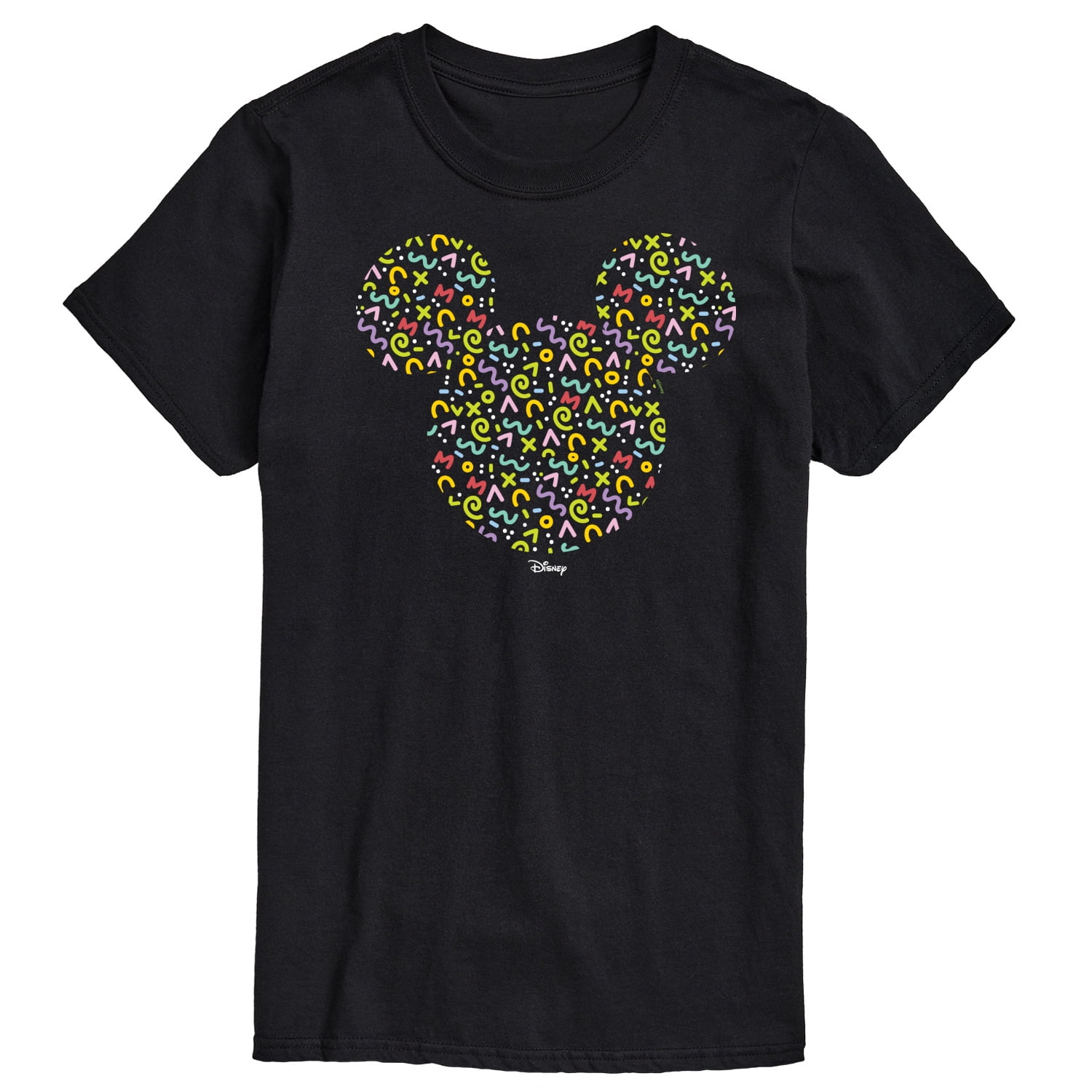 Disney - Mickey Head With Pattern - Men's Short Sleeve Graphic T-Shirt ...