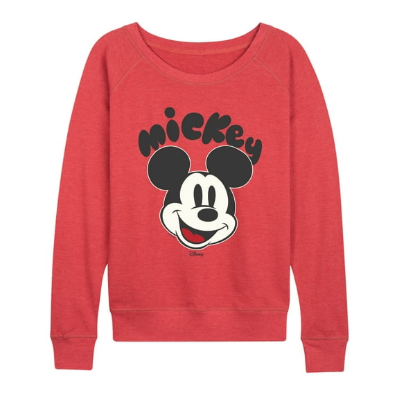 Disney - Mickey Head - Women's French Terry Long Sleeve Pullover ...