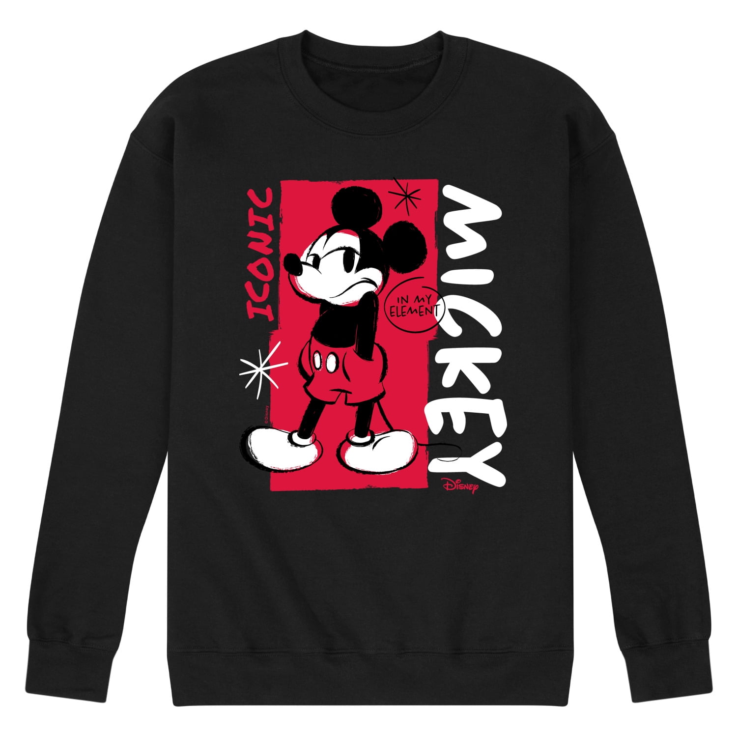 Disney - Mickey Iconic - Men's Crew Neck Fleece Pullover - Walmart.com