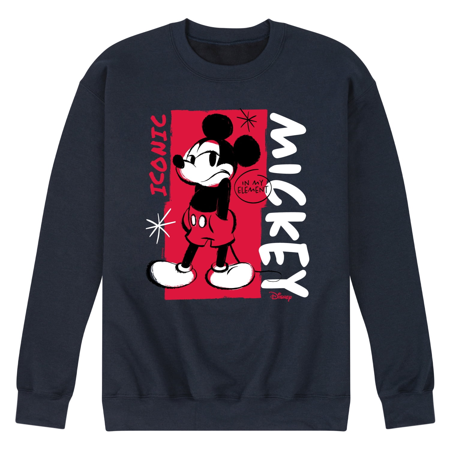 Disney - Mickey Iconic - Men's Crew Neck Fleece Pullover - Walmart.com