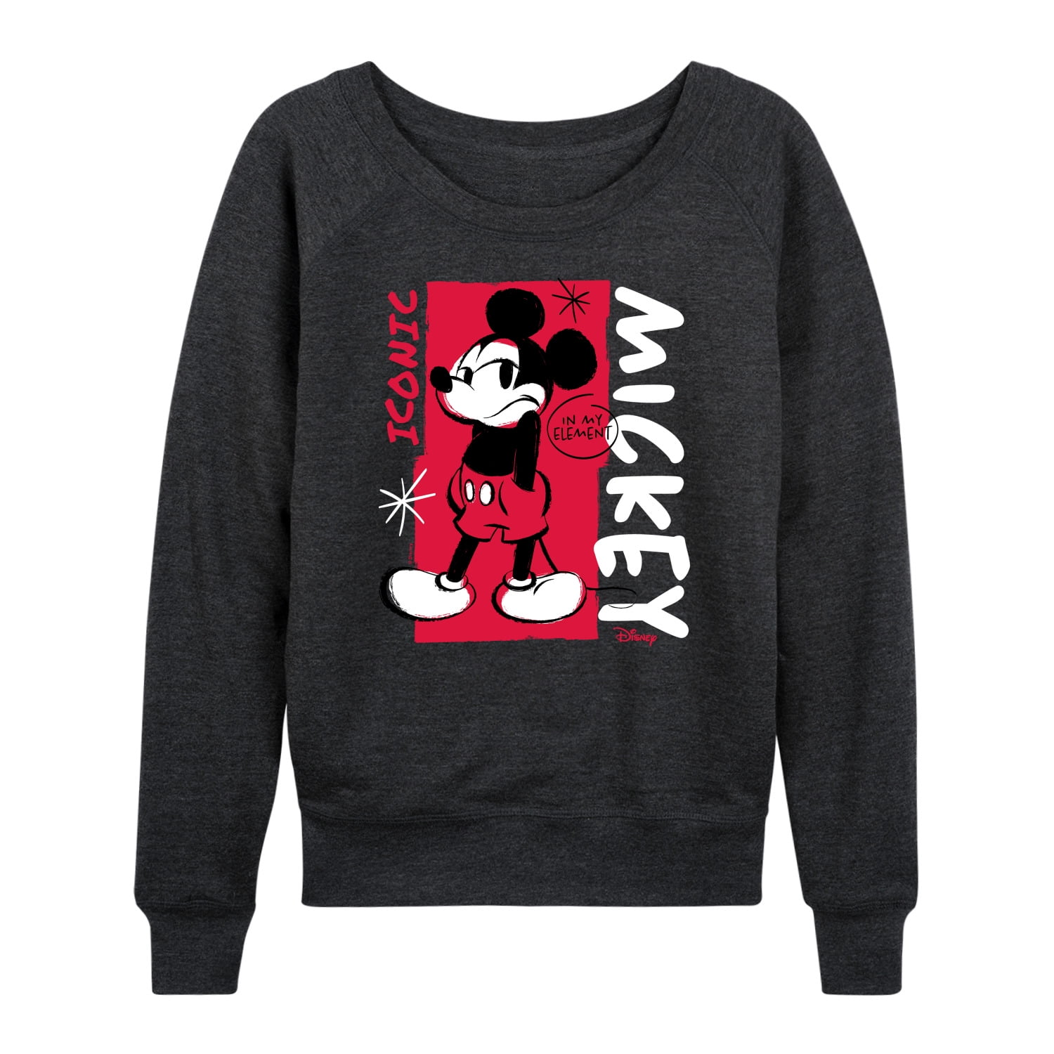 Disney - Mickey Iconic - Women's Lightweight French Terry Long Sleeve ...