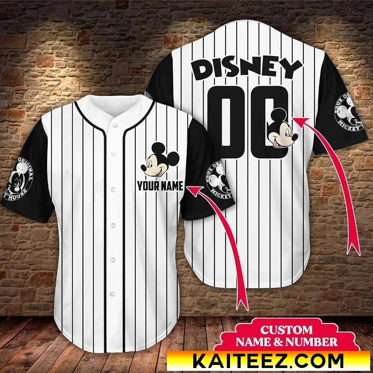 Disney Mickey Men's Baseball Jersey 3D Print Breathable Casual Custom ...
