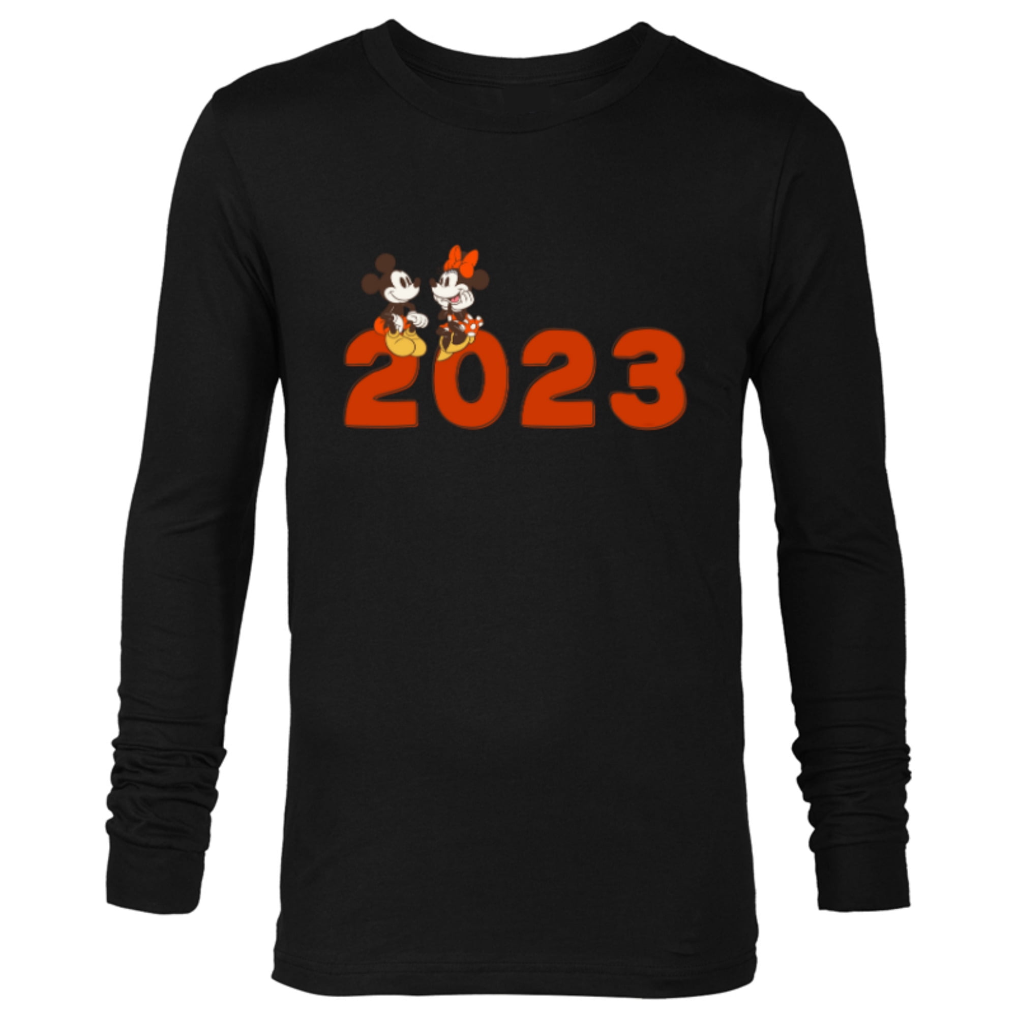 Disney Mickey & Minnie Chat 2023 100th Anniversary New Year - Long Sleeve T-Shirt for Men ...
