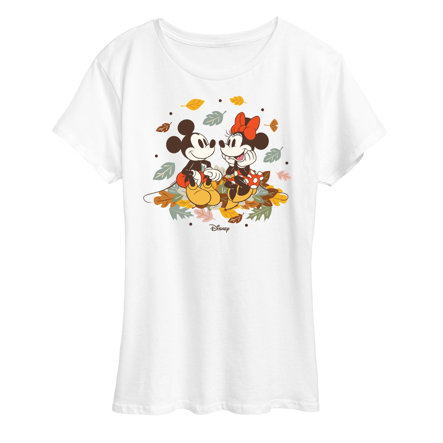 Disney - Mickey Minnie Fall Leaf Pile - Women's Short Sleeve Graphic T ...