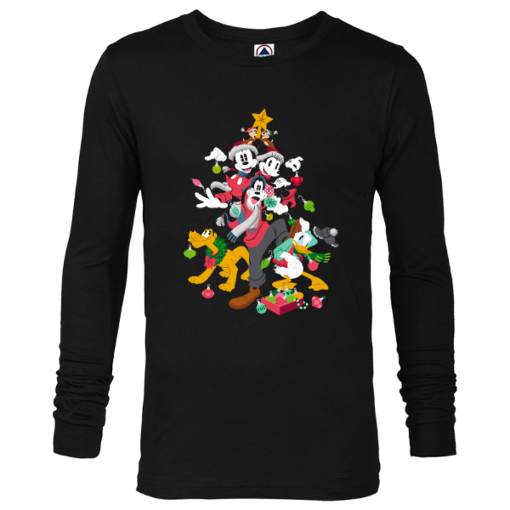 Disney Mickey Minnie Goofy Pluto Chip Dale Christmas Tree - Long Sleeve ...