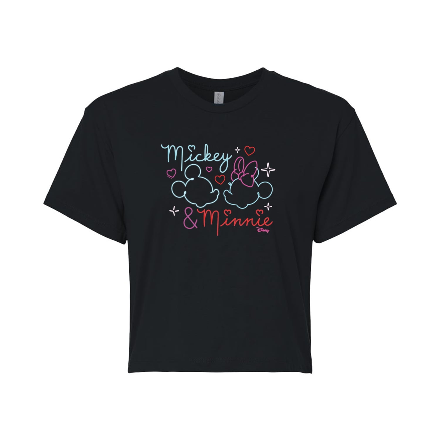 Disney - Mickey & Minnie - Highlight Love - Juniors Cropped Cotton ...