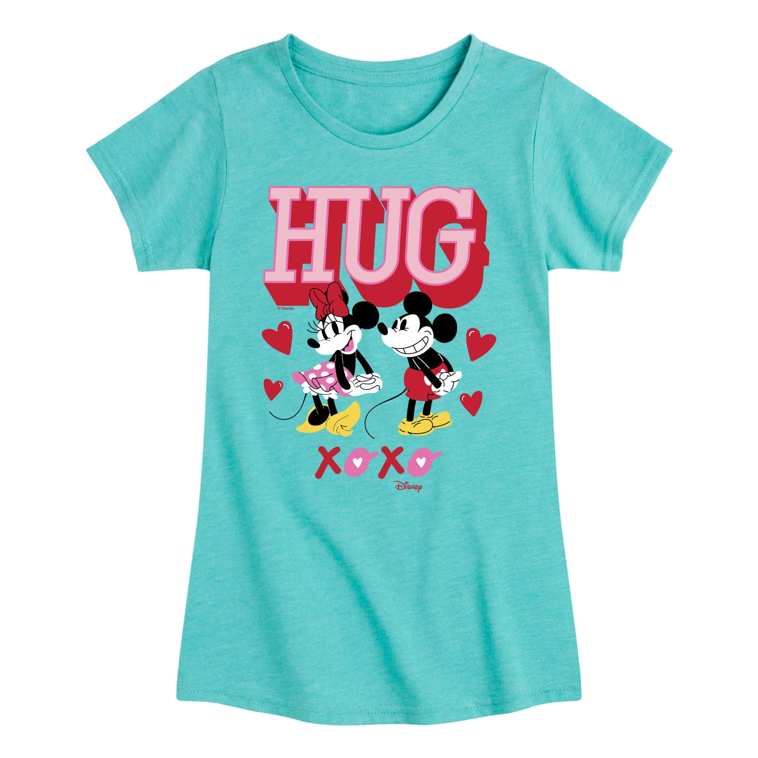 Disney - Mickey Minnie Hug Xoxo - Toddler & Youth Girls Short Sleeve Graphic T-Shirt - Walmart.com