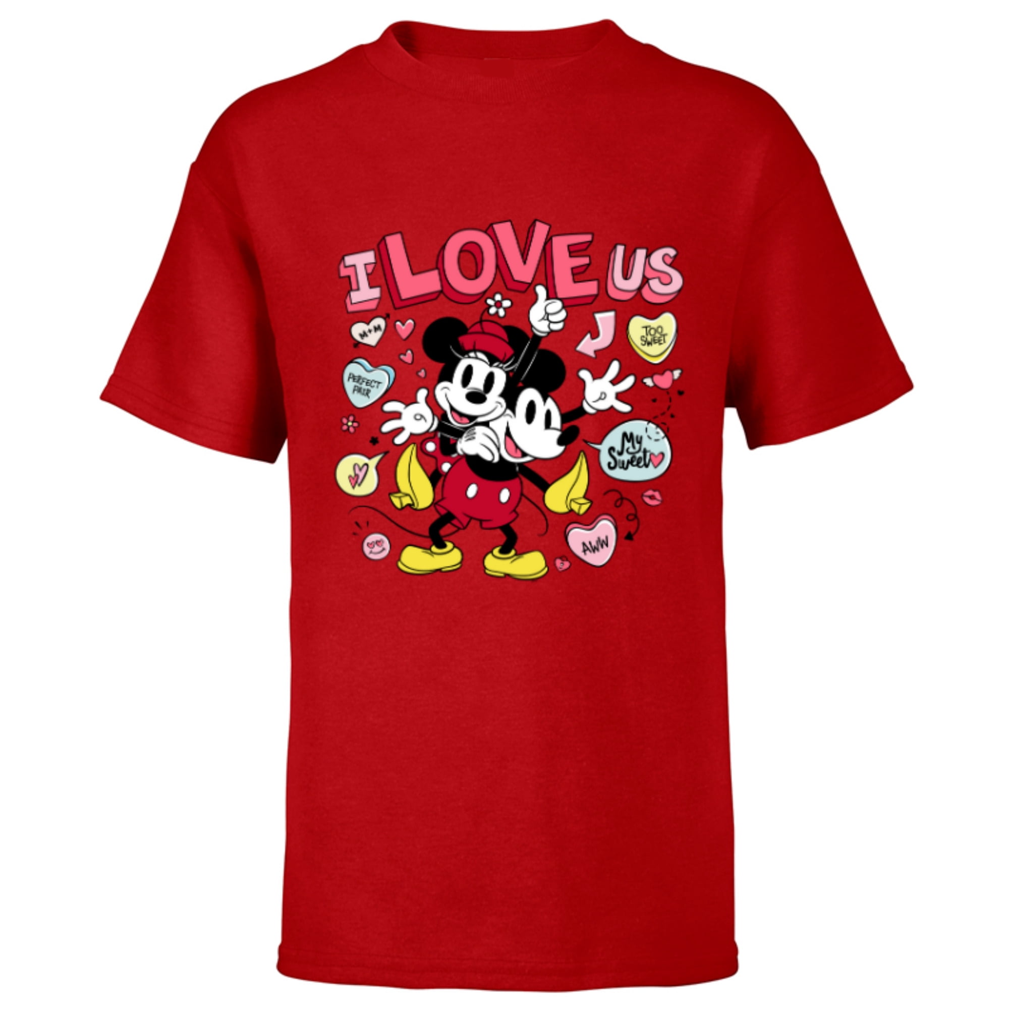 Disney Mickey & Minnie I Love Us Valentine’s Day Retro - Short Sleeve T ...