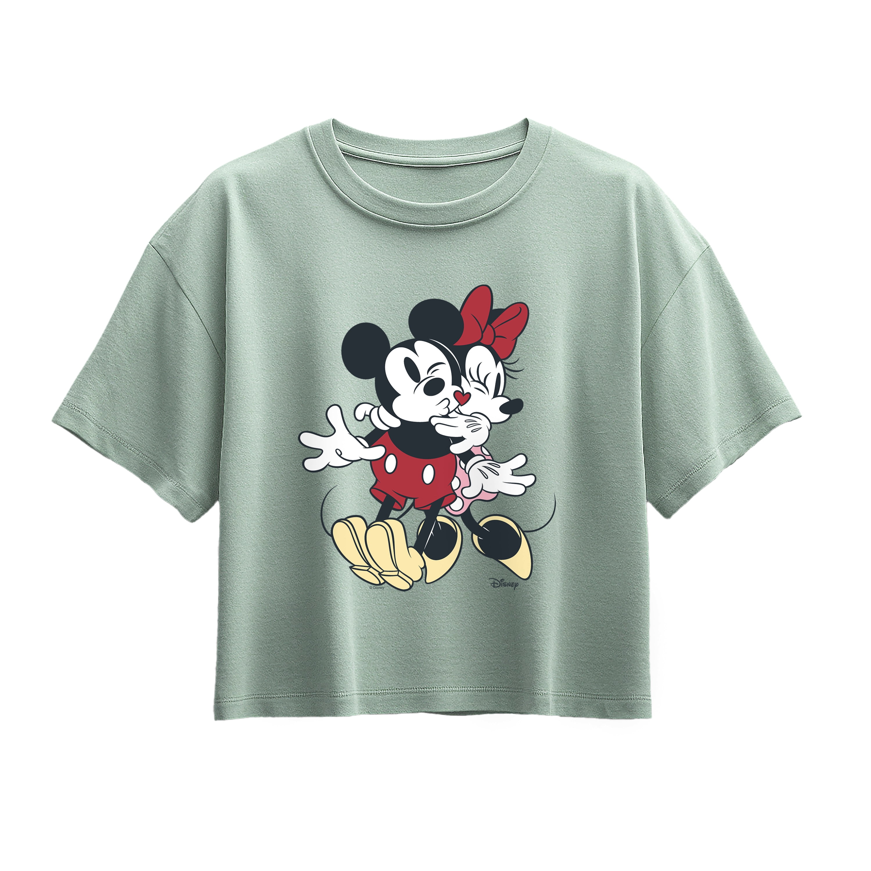 Disney - Mickey Minnie Kiss - Youth Girls Boxy T-Shirt - Walmart.com