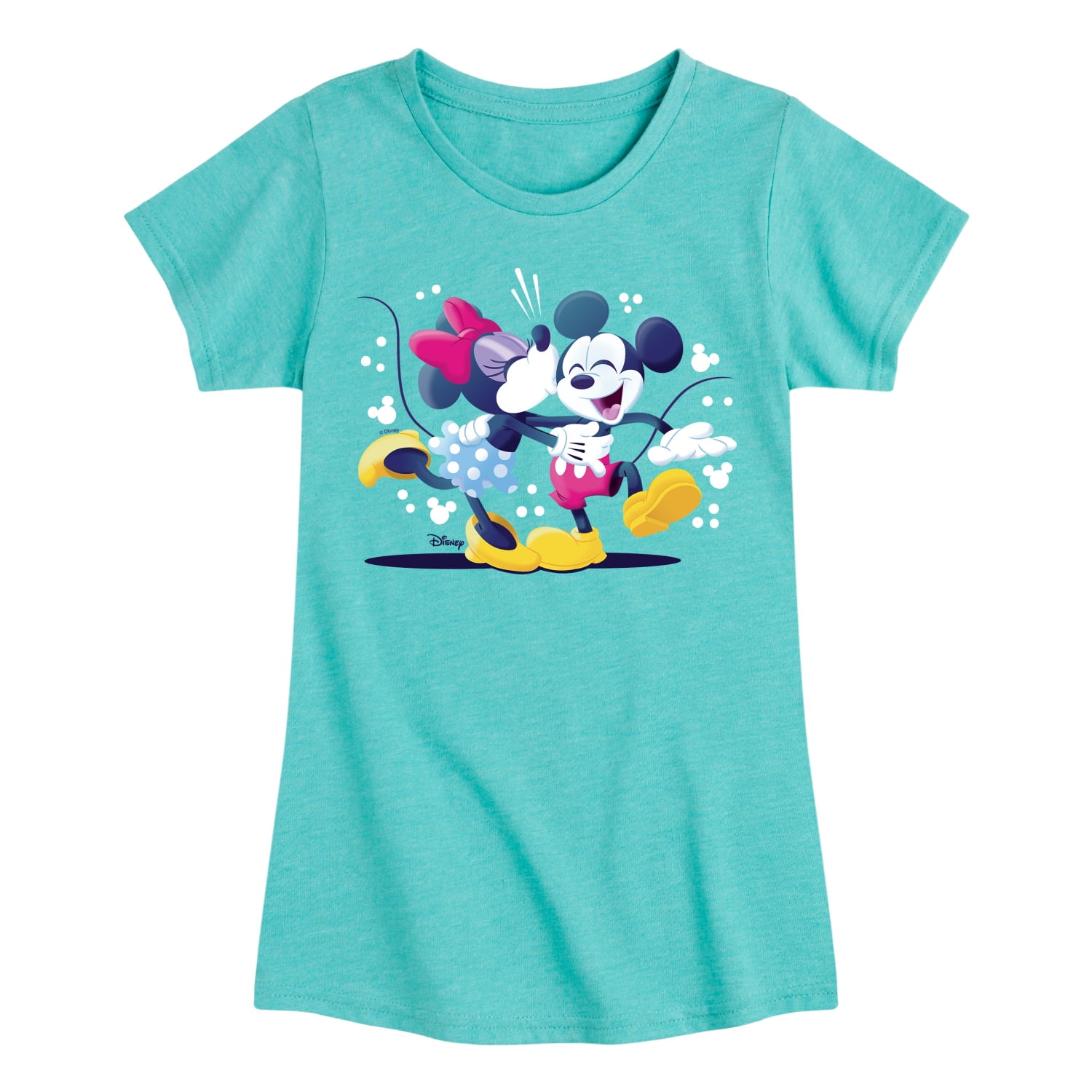 Disney - Mickey Minnie Kiss - Youth Girls Short Sleeve Graphic T-Shirt ...