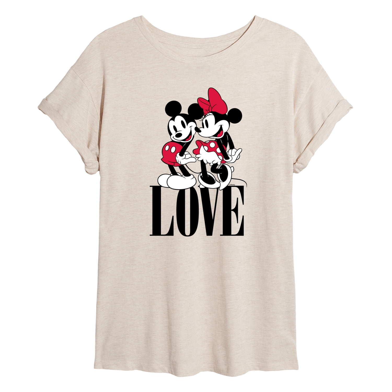 Disney - Mickey Minnie Love - Juniors Oversized Graphic T-Shirt ...