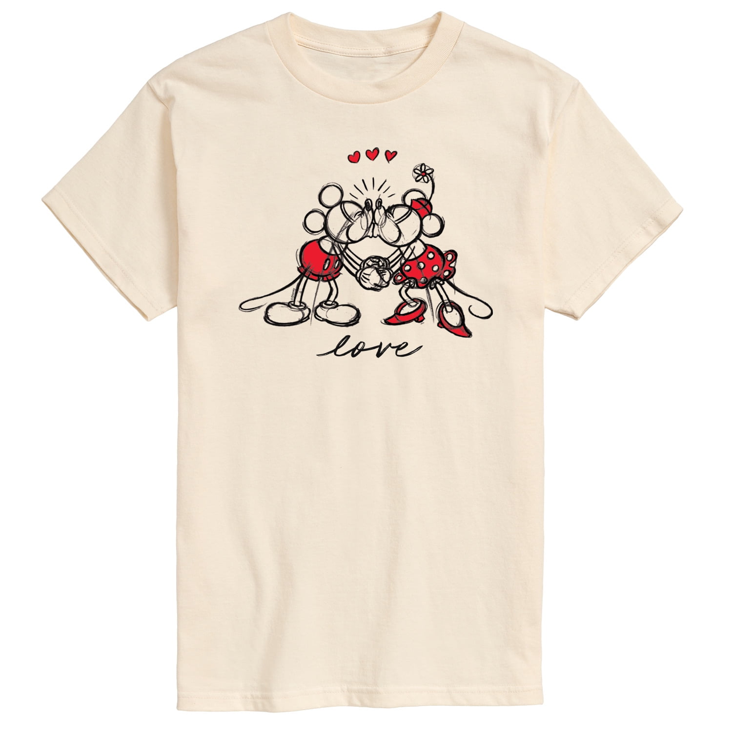 Disney - Mickey Minnie Love Sketch - Men's Short Sleeve Graphic T-Shirt ...