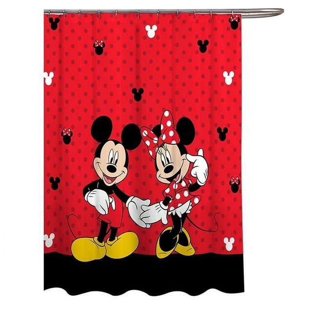 Mickey & Minnie Mouse Shower Curtain - Disney Classic Bathroom Decor ...