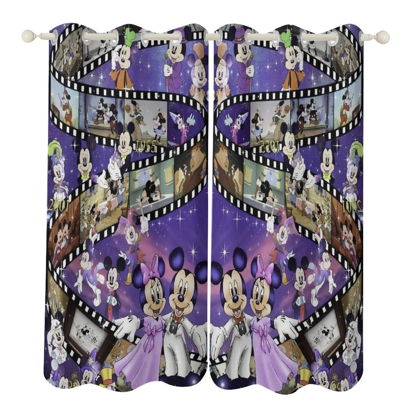 Disney-Mickey & Minnie Mouse Curtains for Kids,Cartoon BlackOut Curtain ...