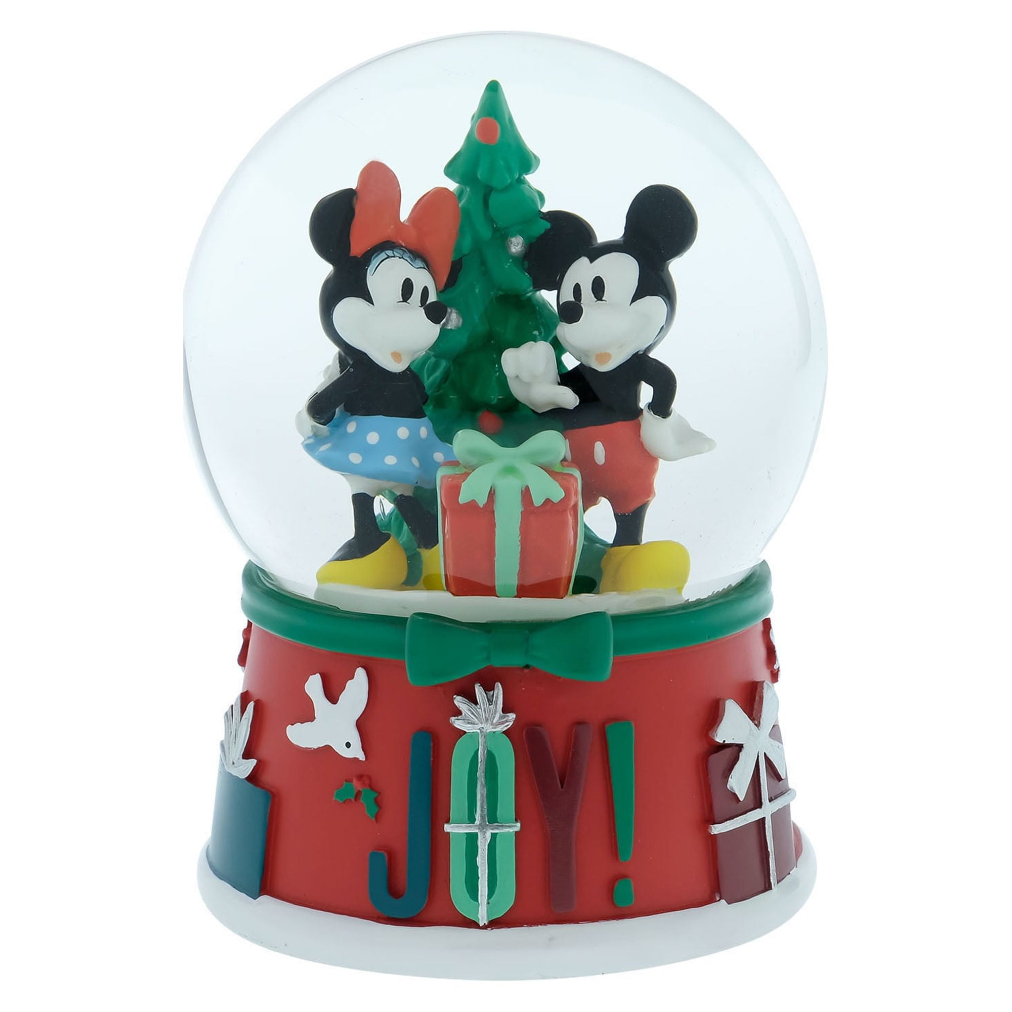 Disney, Mickey Minnie Mouse Holiday Snow Globe, 100mm Globe, Red, Green ...