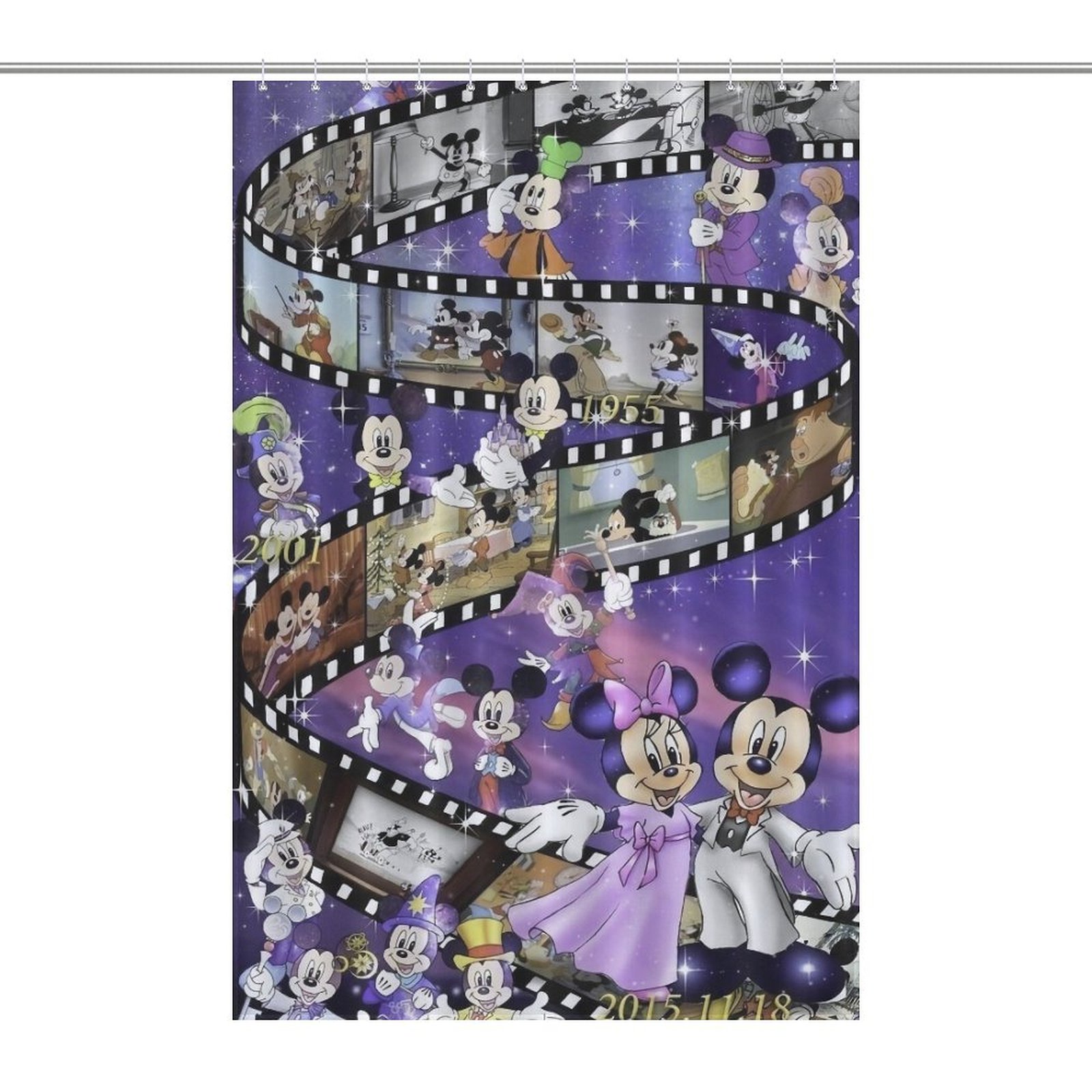 Disney-Mickey & Minnie Mouse Shower Curtain,Printing Polyester Shower ...