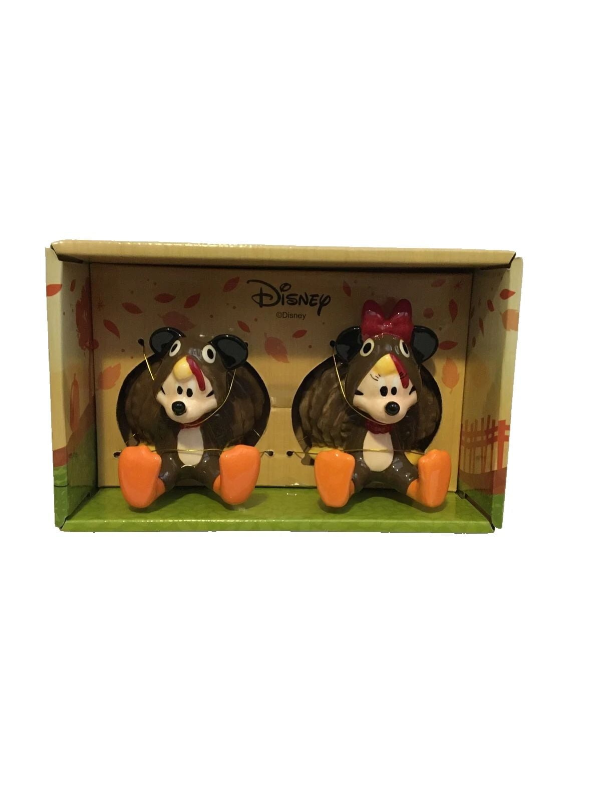 Disney Mickey & Minnie Mouse Thanksgiving Turkey Ceramic Salt Pepper ...