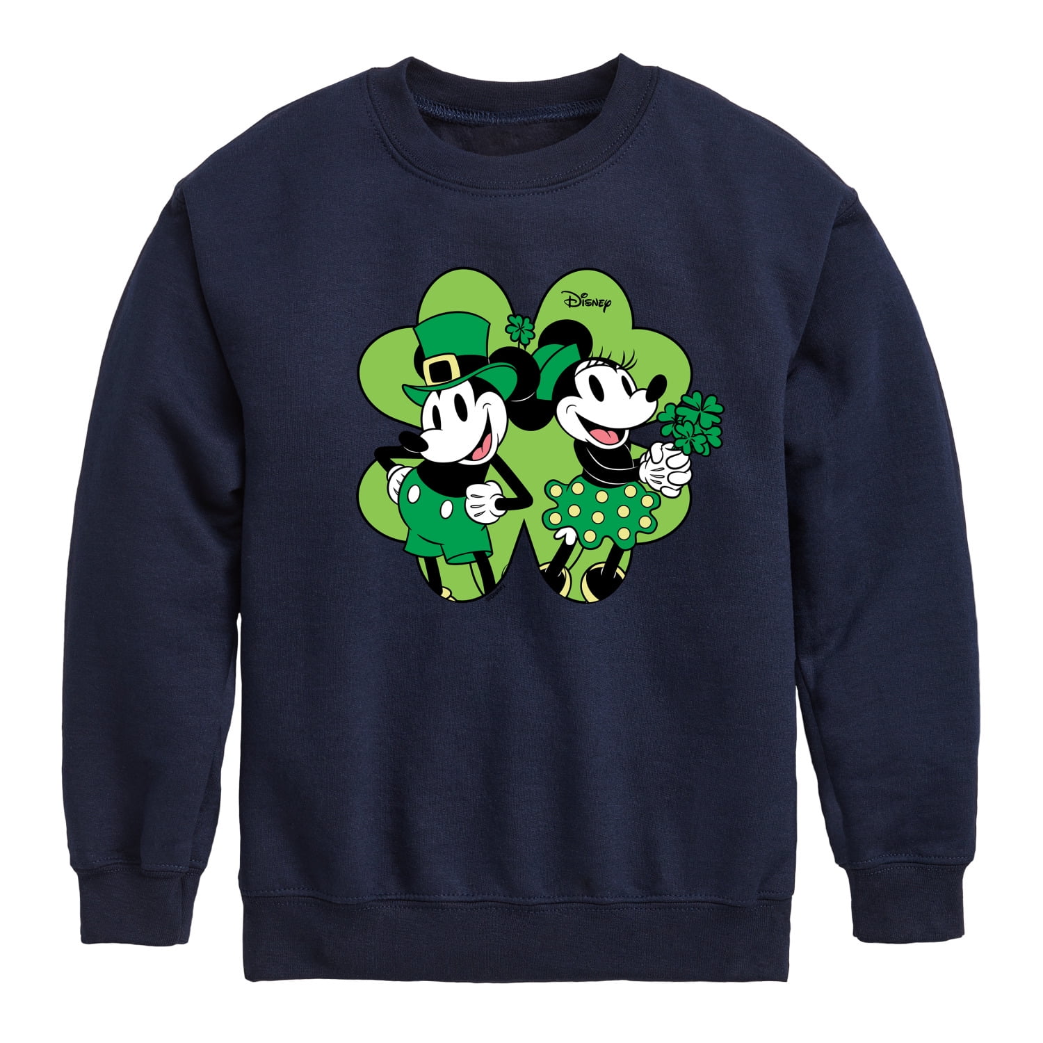 Disney - Mickey Minnie Shamrock - Toddler And Youth Crewneck Fleece ...