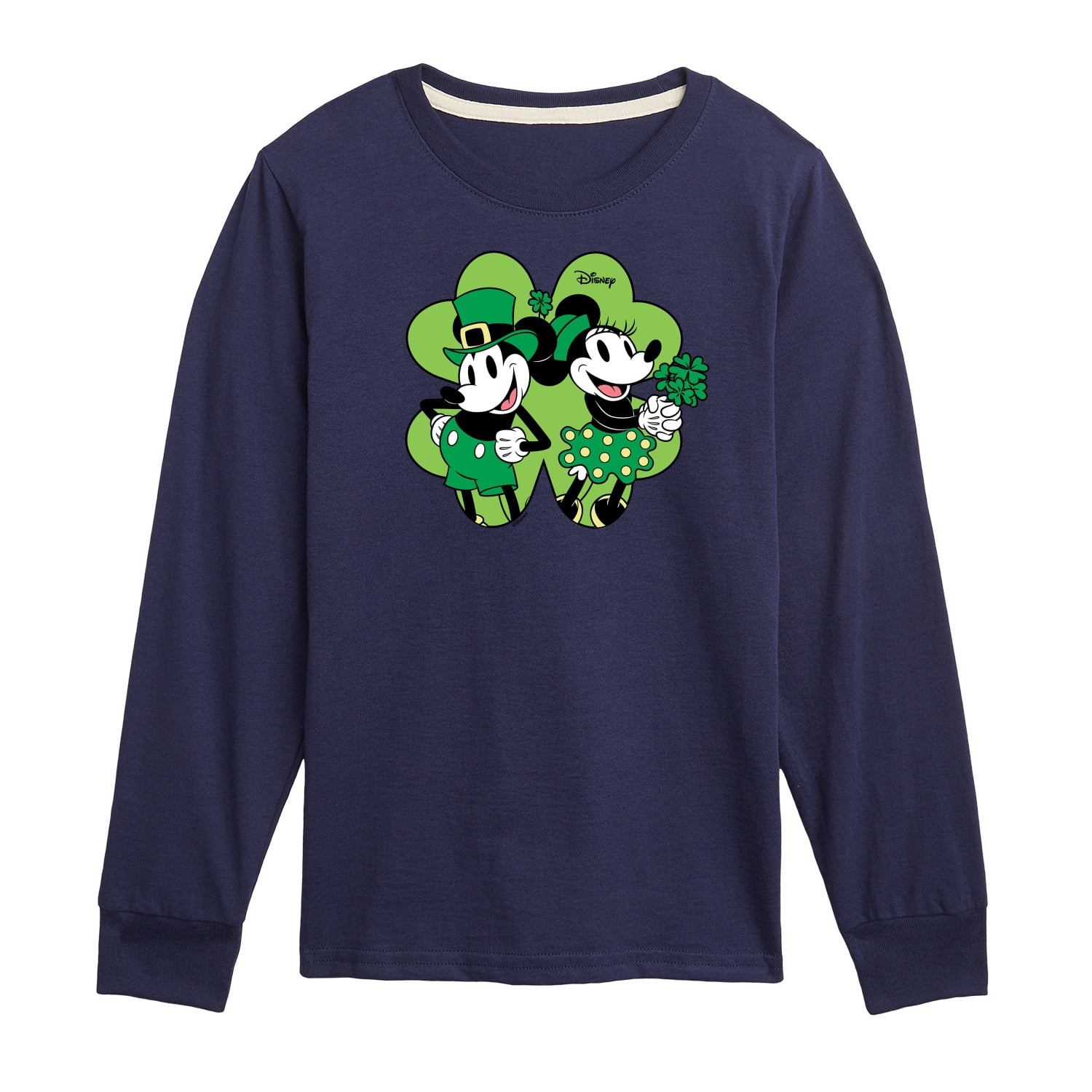 Disney - Mickey Minnie Shamrock - Toddler And Youth Long Sleeve Graphic ...