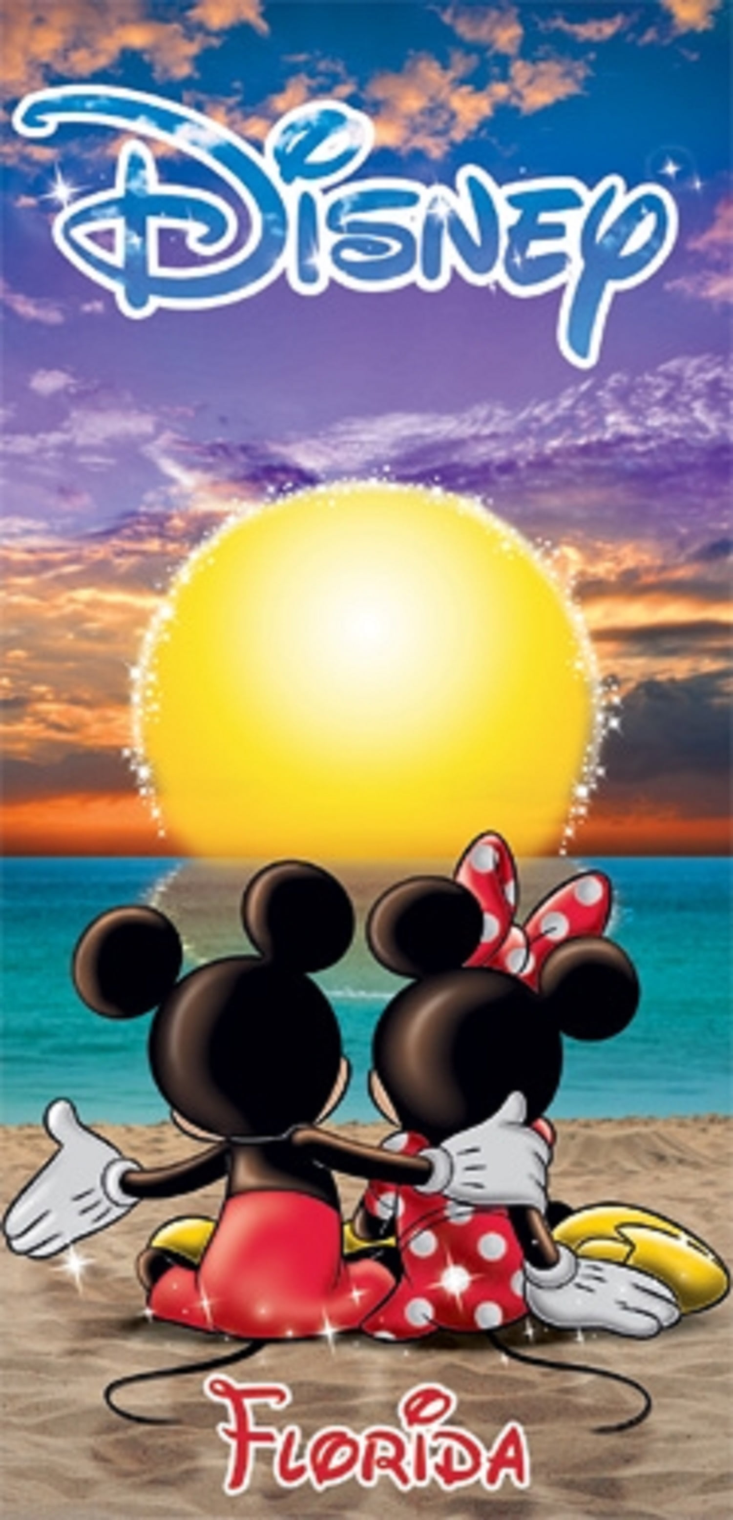 Mickey Mouse Minnie Sunset Florida Beach Towel 28x58 - Walmart.com
