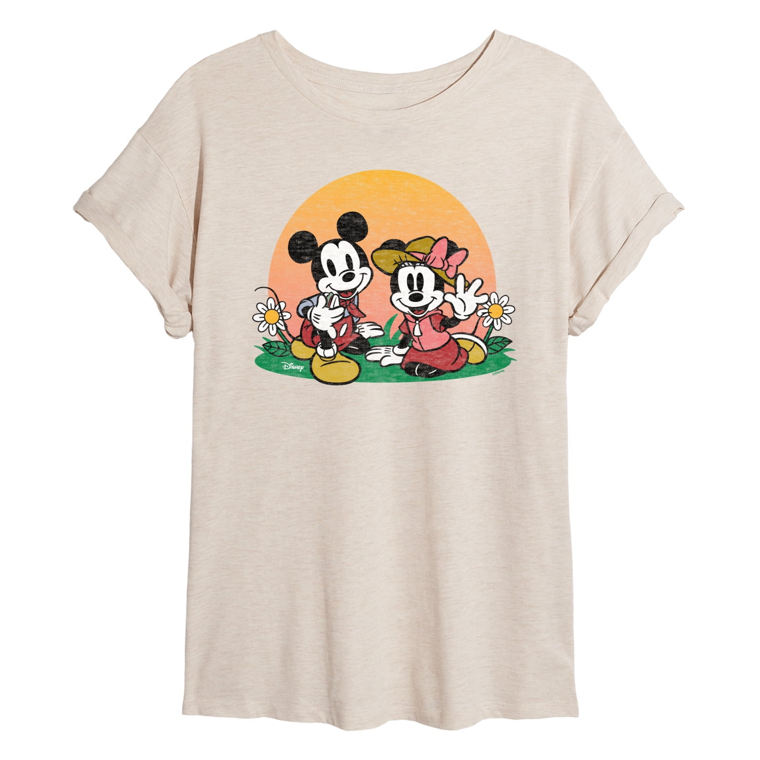 Disney - Mickey Minnie Sunset - Women's Oversized T-Shirt - Walmart.com