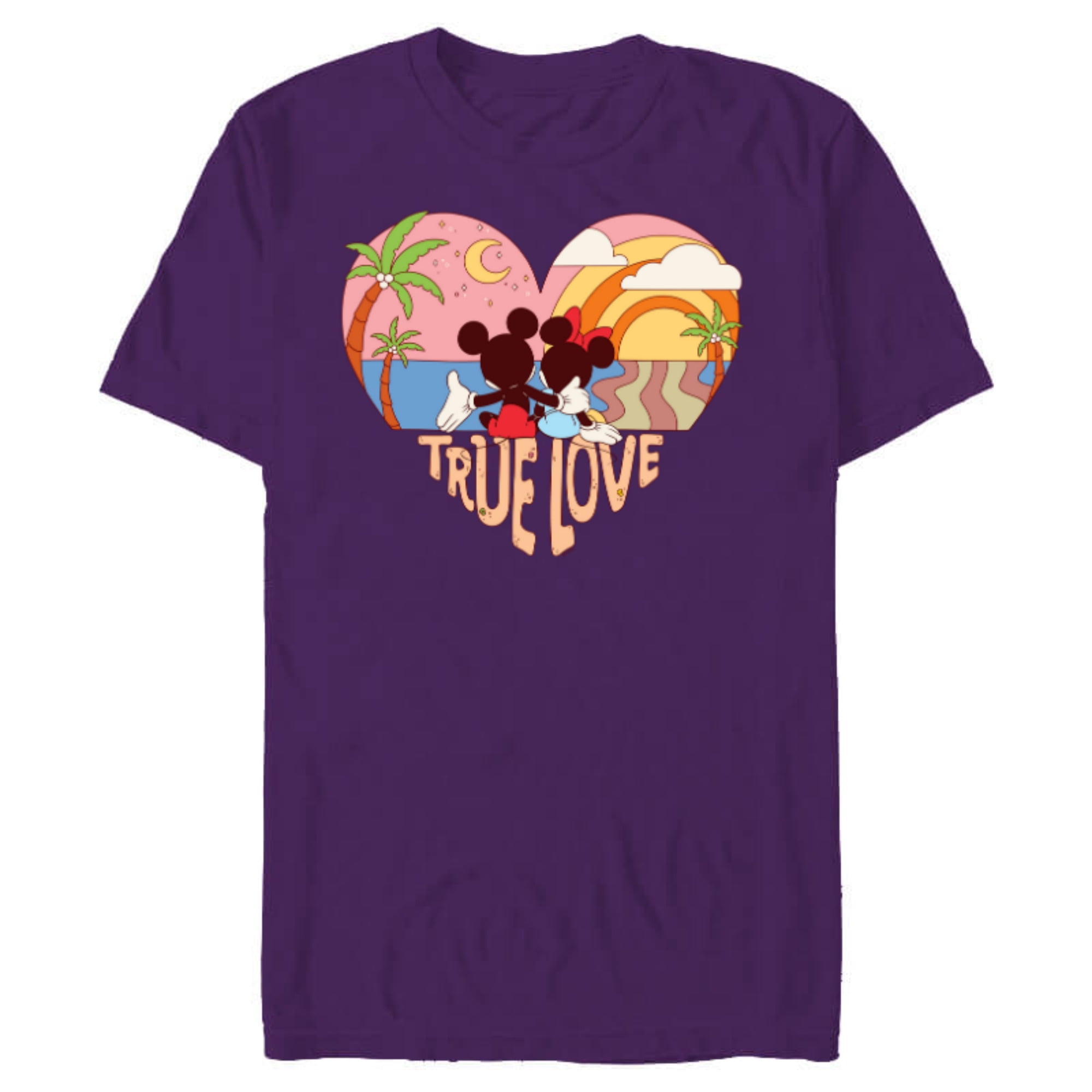 Disney Mickey & Minnie True Love Beach Sunset Heart - Short Sleeve ...