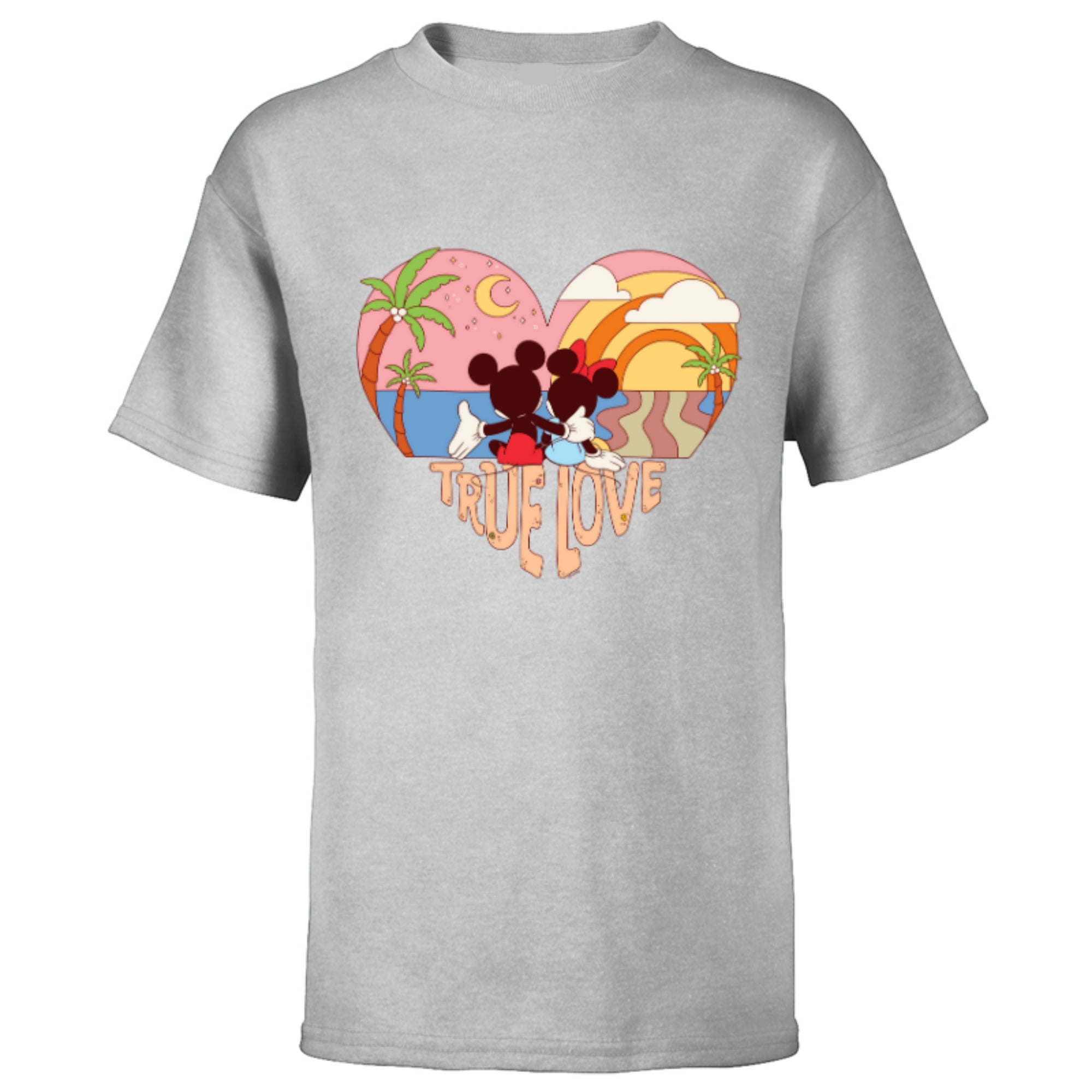 Disney Mickey & Minnie True Love Beach Sunset Heart - Short Sleeve T ...