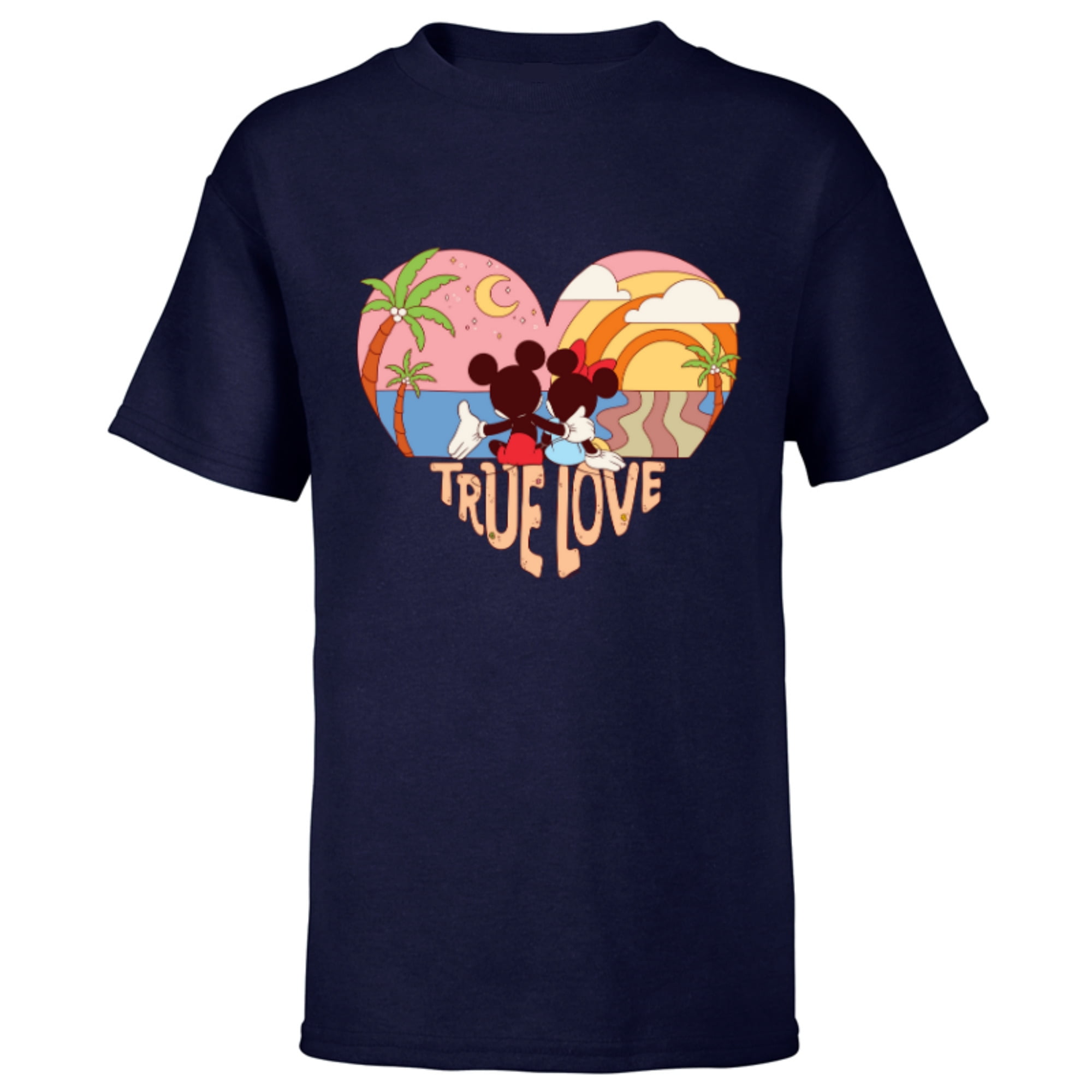Disney Mickey & Minnie True Love Beach Sunset Heart - Short Sleeve T ...