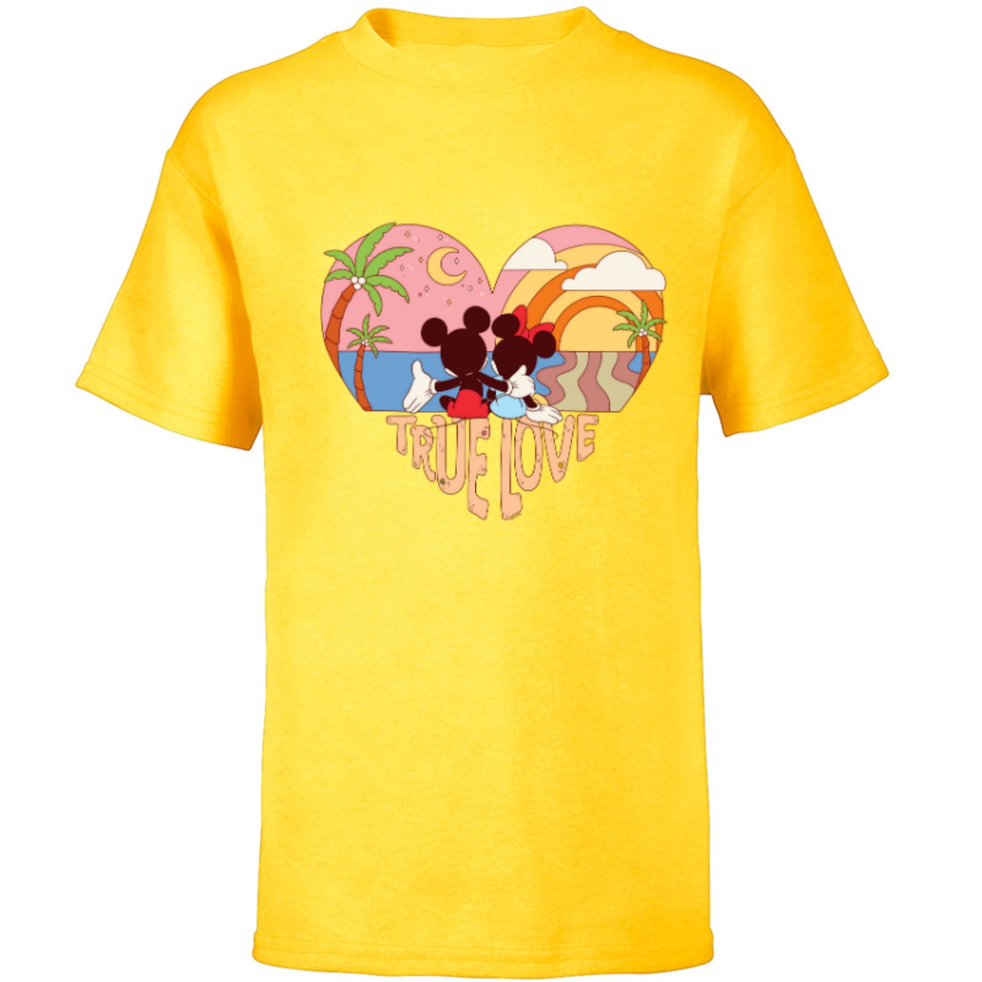 Disney Mickey & Minnie True Love Beach Sunset Heart - Short Sleeve T ...