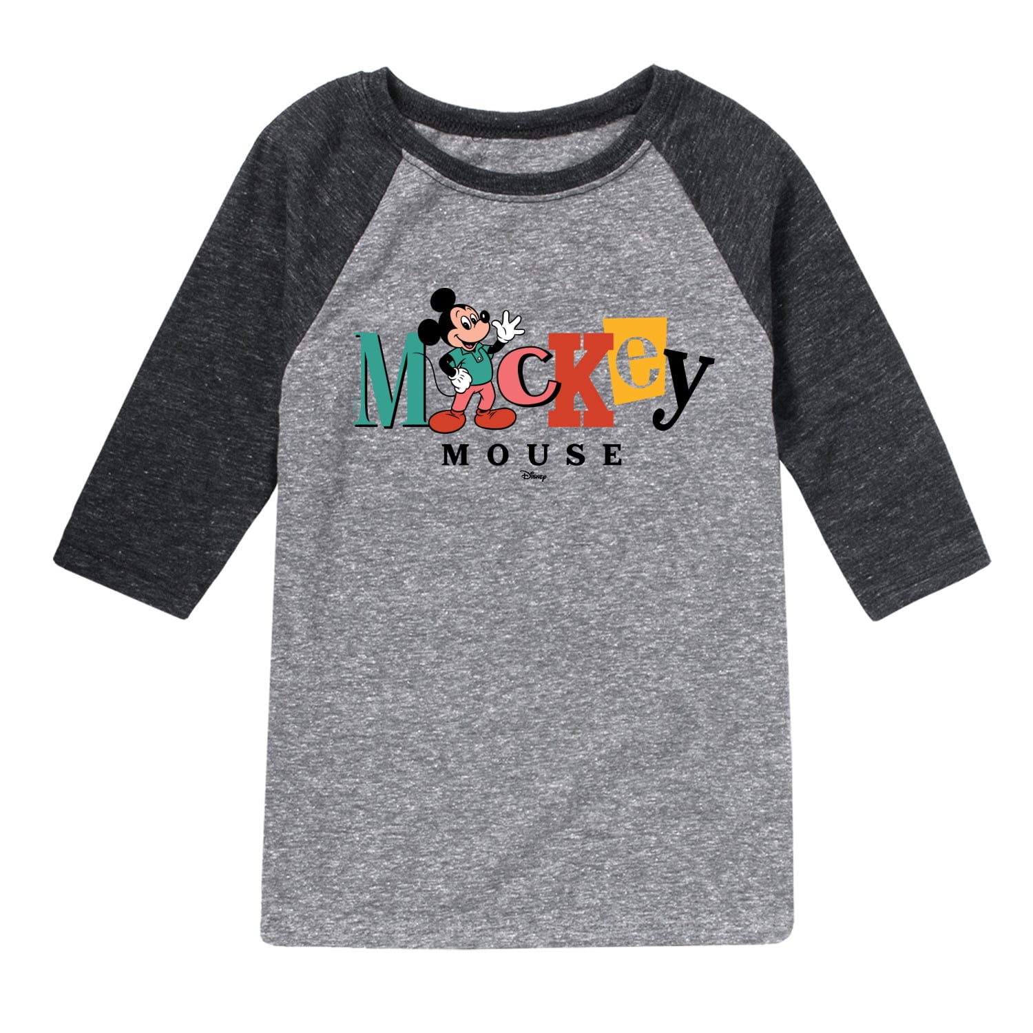 Disney - Mickey Mixed Fonts - Toddler & Youth Raglan Graphic T-Shirt ...