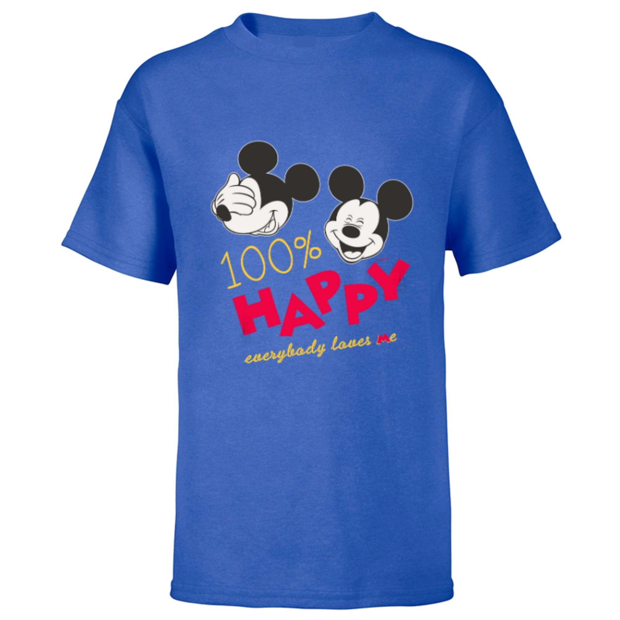 Disney Mickey Mouse 100% Happy Everybody Loves Me - Short Sleeve T ...