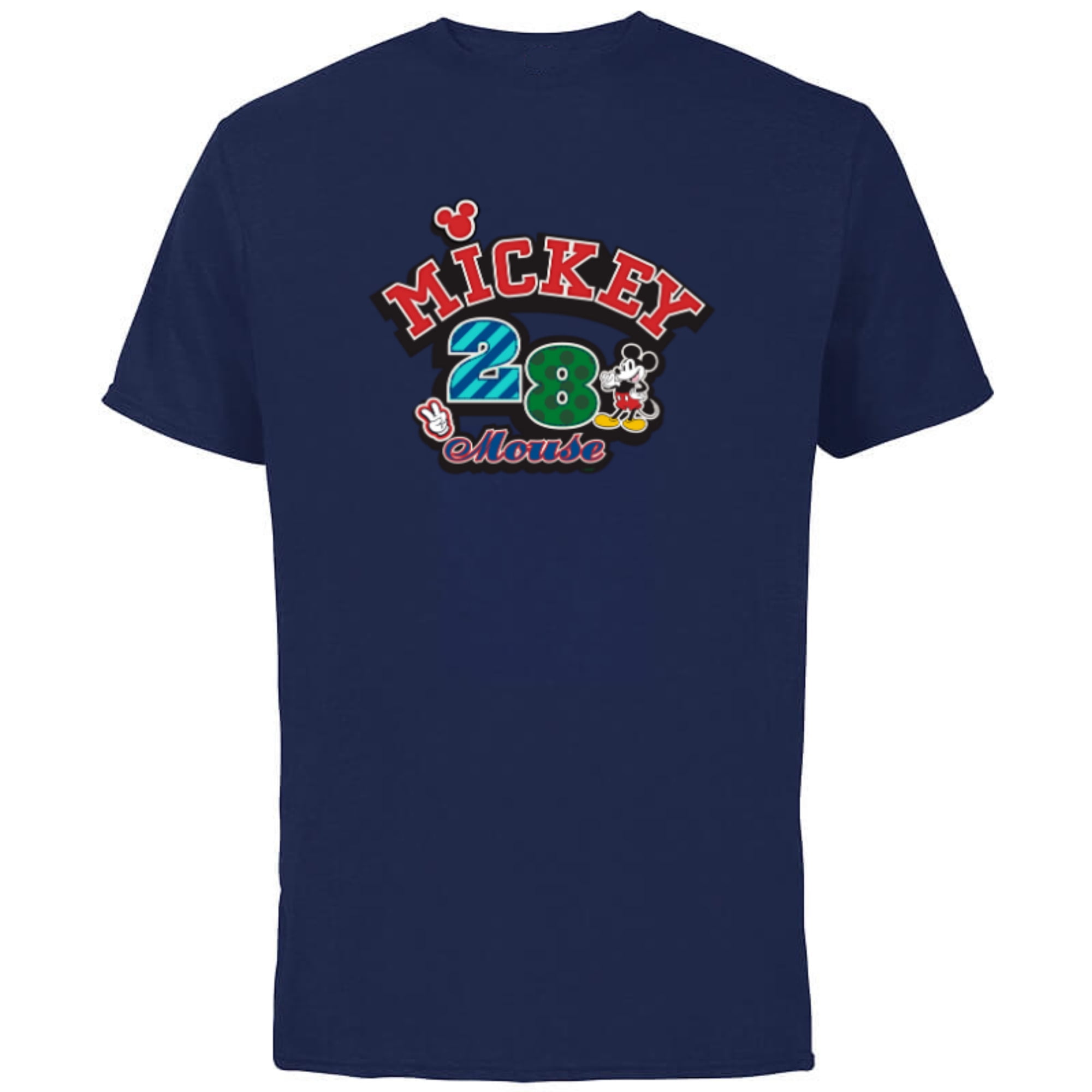 Disney Mickey Mouse 28 Varsity - Short Sleeve Cotton T-Shirt for Adults ...