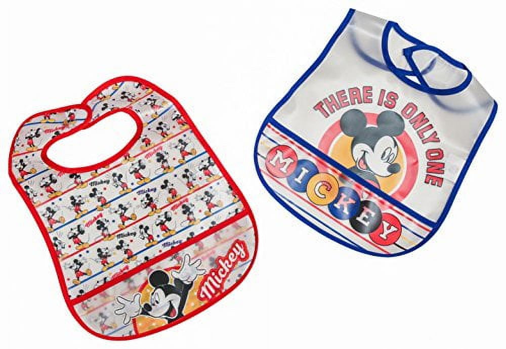 Disney Mickey Mouse 2Piece Printed Frosted Water Proof Peva Bib, Crumb ...