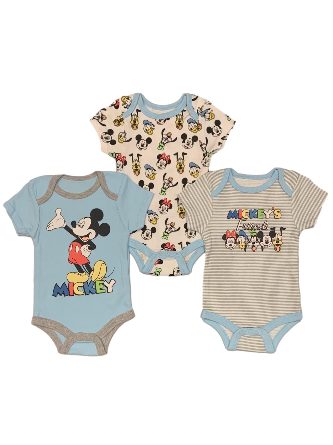 Disney Mickey Mouse 3 Pack Bodysuit Set (Baby Boys) - Walmart.com
