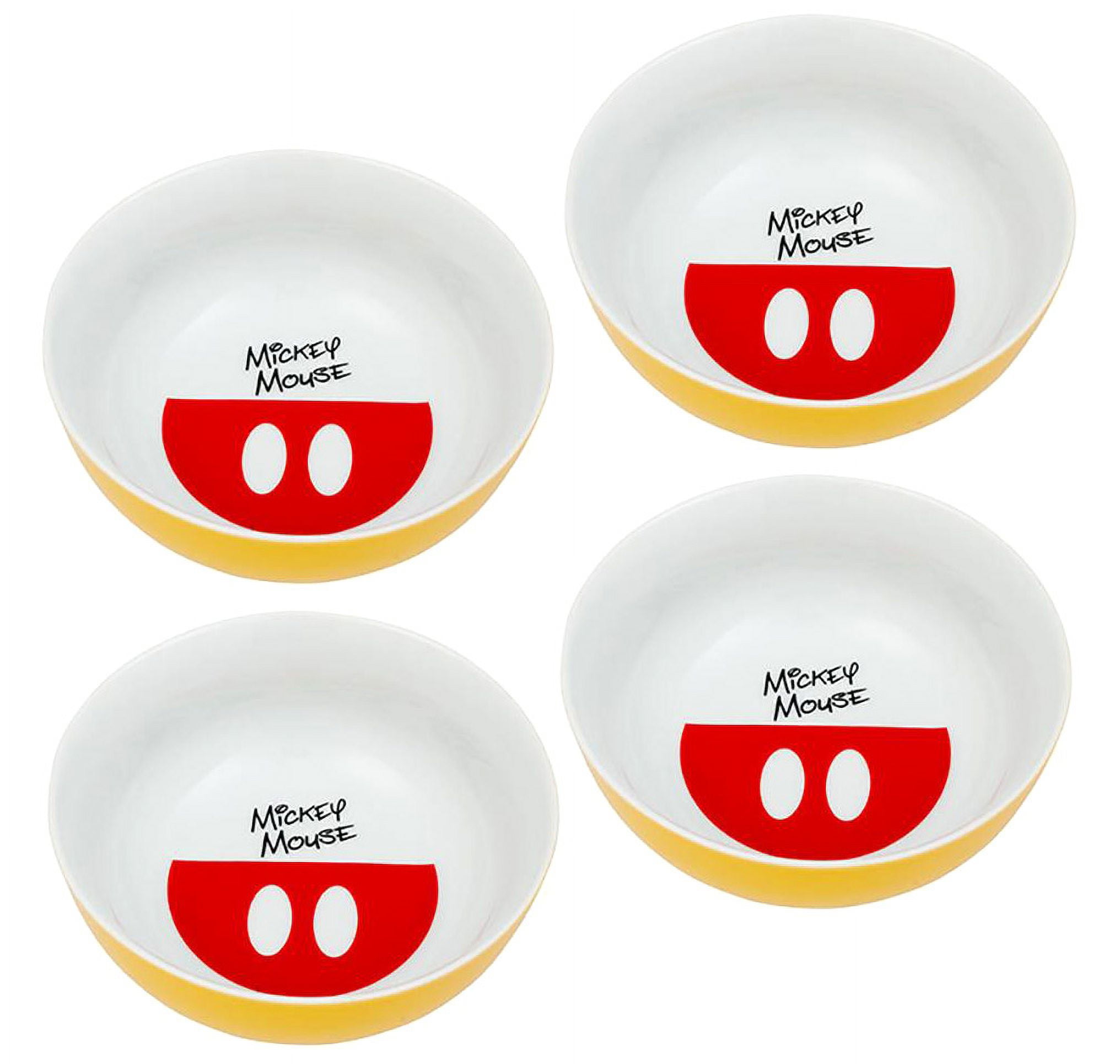 Disney Mickey Mouse 4 Piece 6 Inch Ceramic Dinnerware Bowl Set (89136 ...