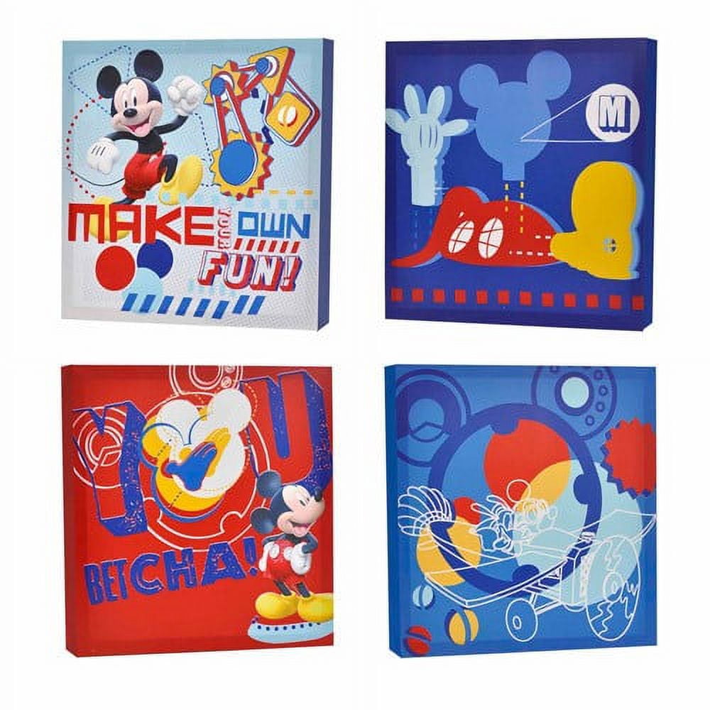 Disney Mickey Mouse 4-Piece Canvas Wall Art - Walmart.com