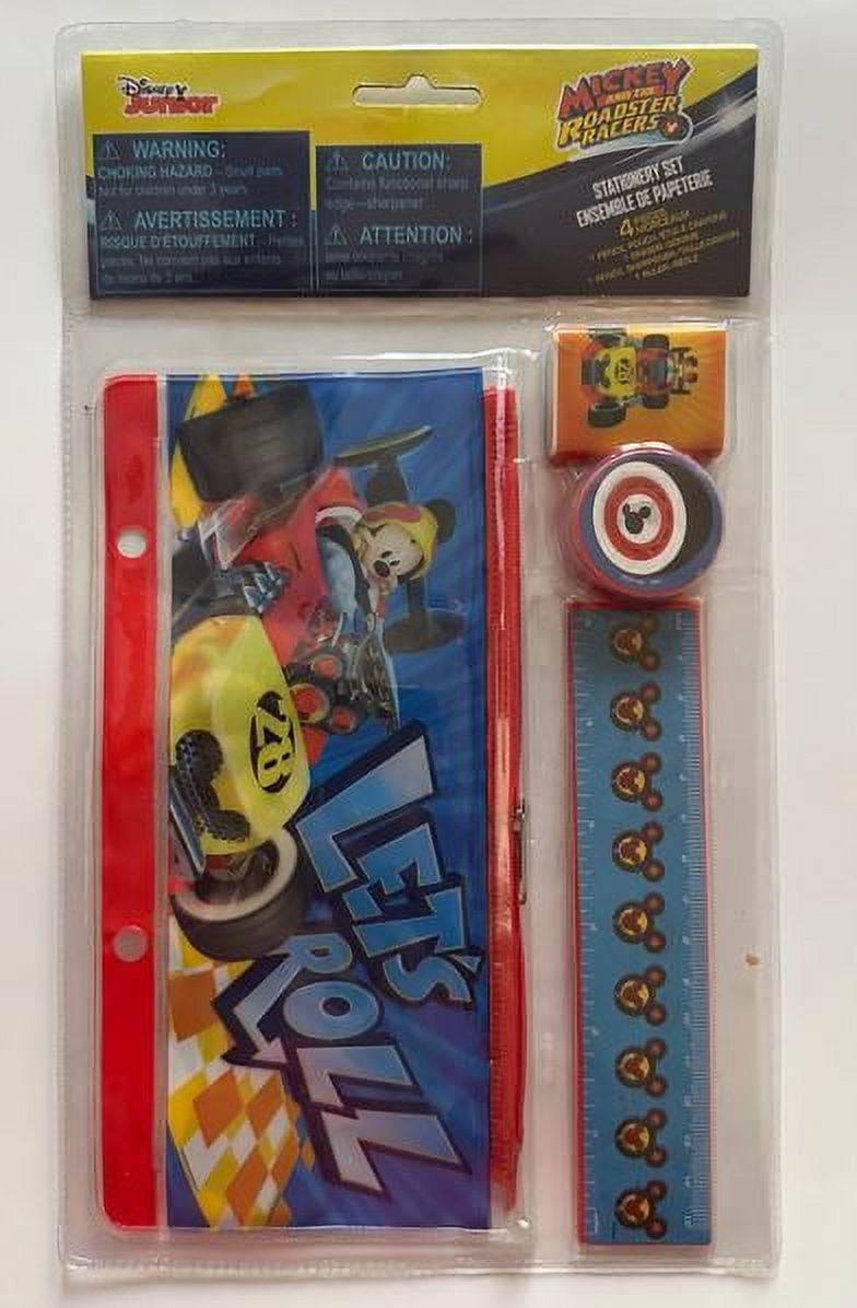 Disney Mickey Mouse 4 Piece Stationary Set - Pencil Case, Eraser ...