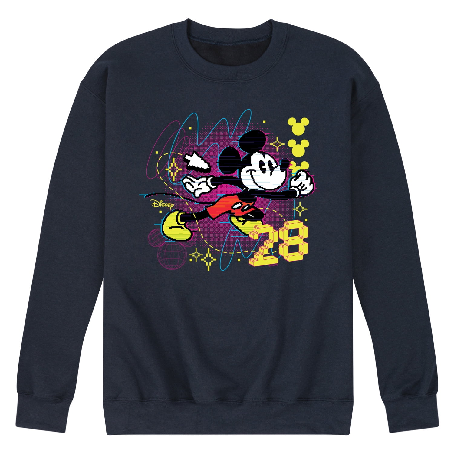 Disney - Mickey Mouse 8 Bit - Men's Crew Neck Fleece Pullover - Walmart.com