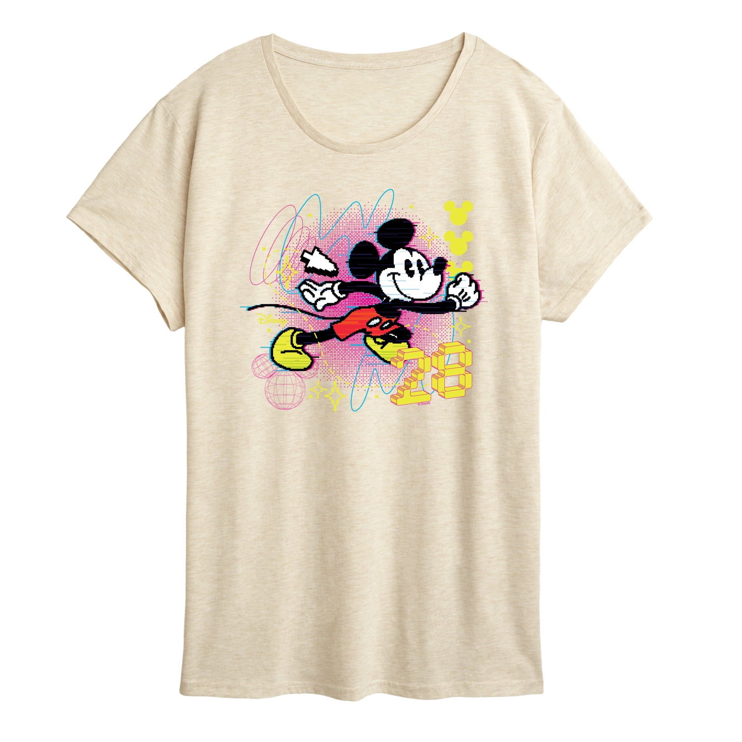 Disney - Mickey Mouse 8 Bit - Women's Short Sleeve Graphic T-Shirt ...