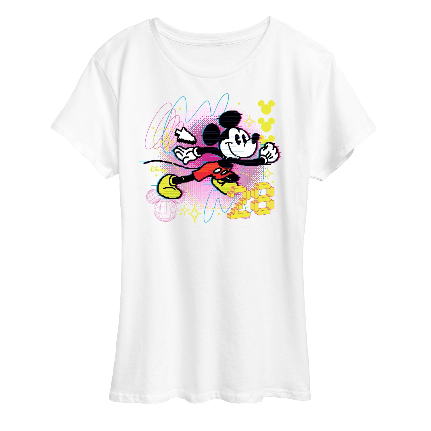 Disney - Mickey Mouse 8 Bit - Women's Short Sleeve Graphic T-Shirt ...