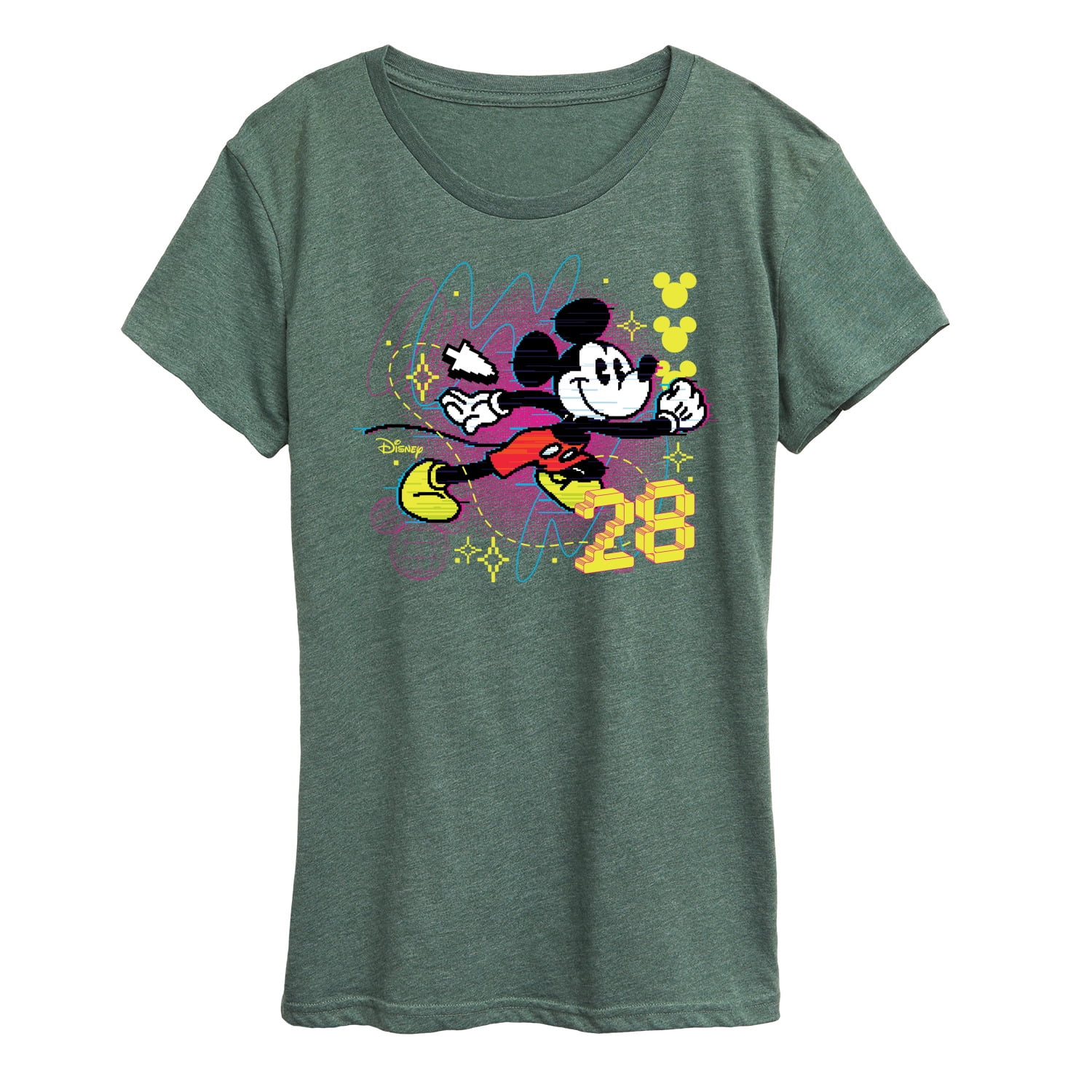 Disney - Mickey Mouse 8 Bit - Women's Short Sleeve Graphic T-Shirt ...