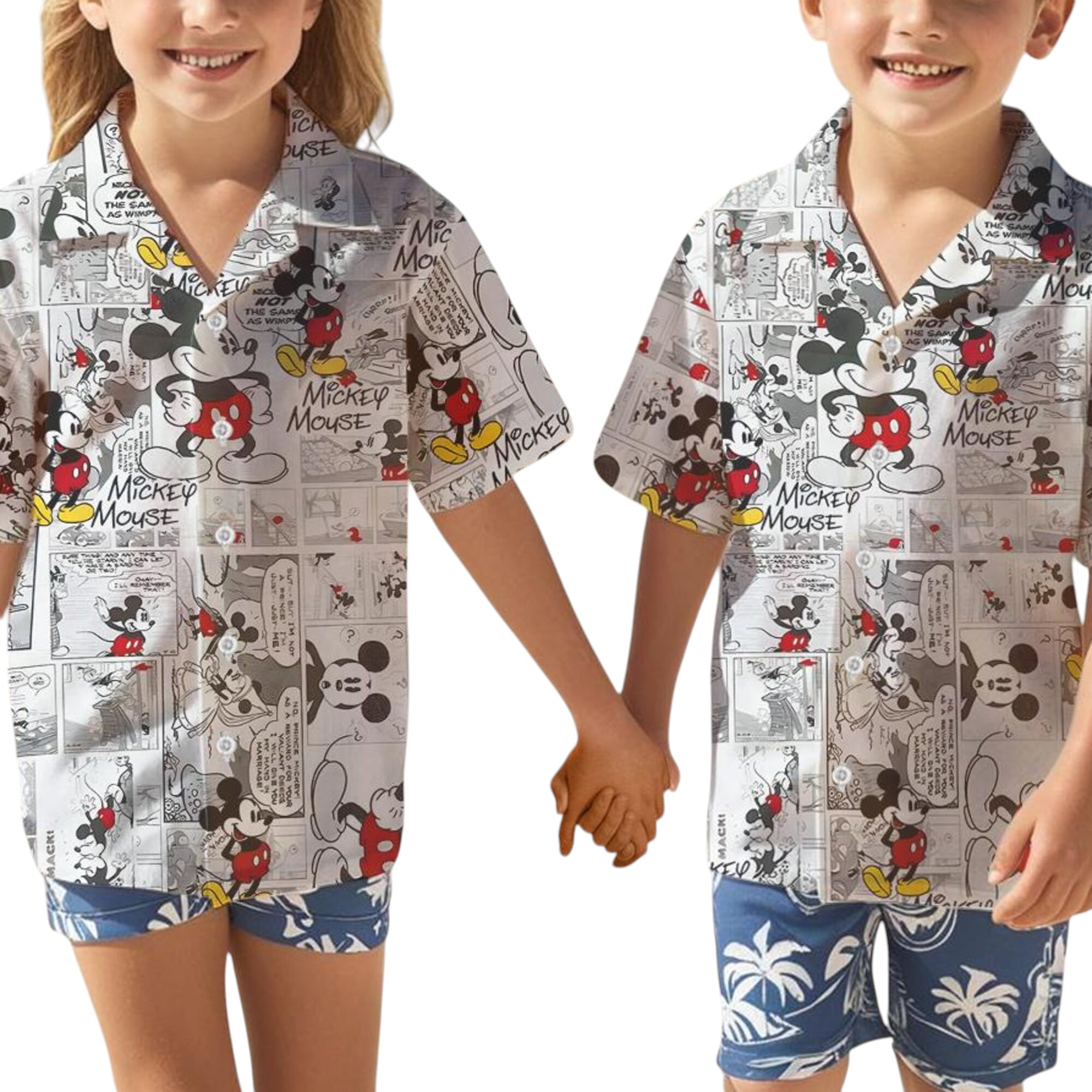 Disney Mickey Mouse Aloha Hawaiian Shirt,Family Summer Beach Tee ...