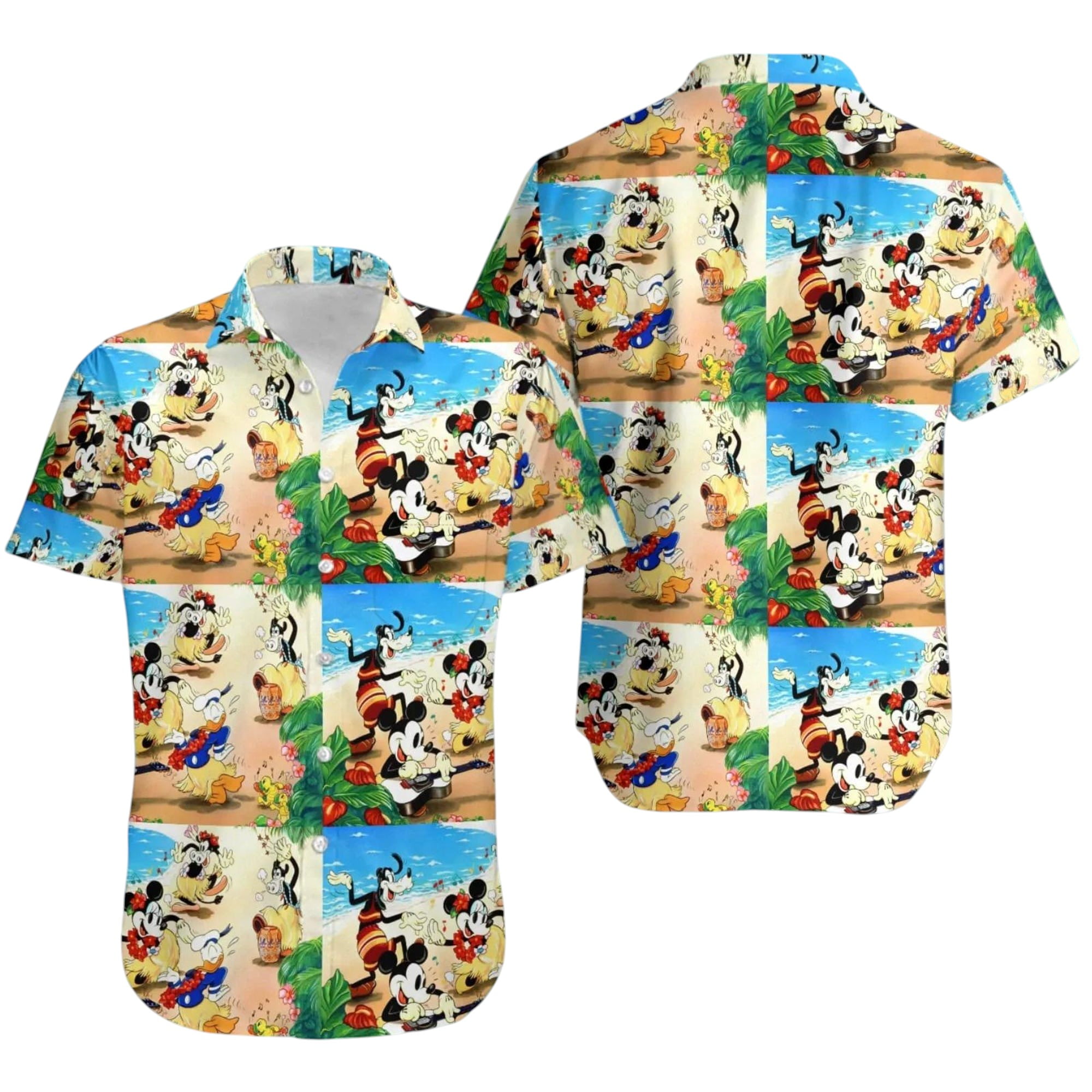 Disney Mickey Mouse Aloha Hawaiian Shirt,Funny Summer Vacation Tee ...