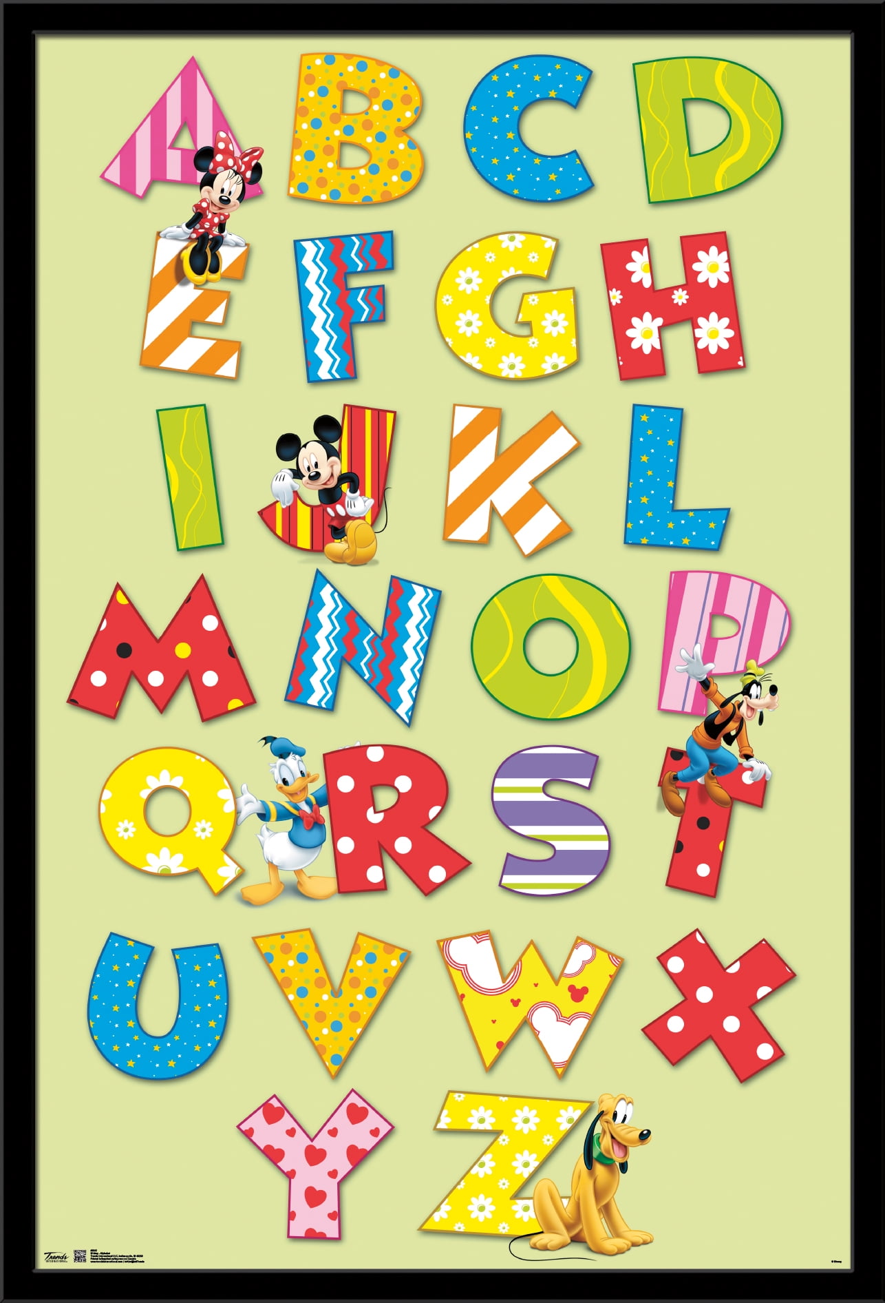 Disney Mickey Mouse - Alphabet Wall Poster, 22.375" x 34", Framed ...