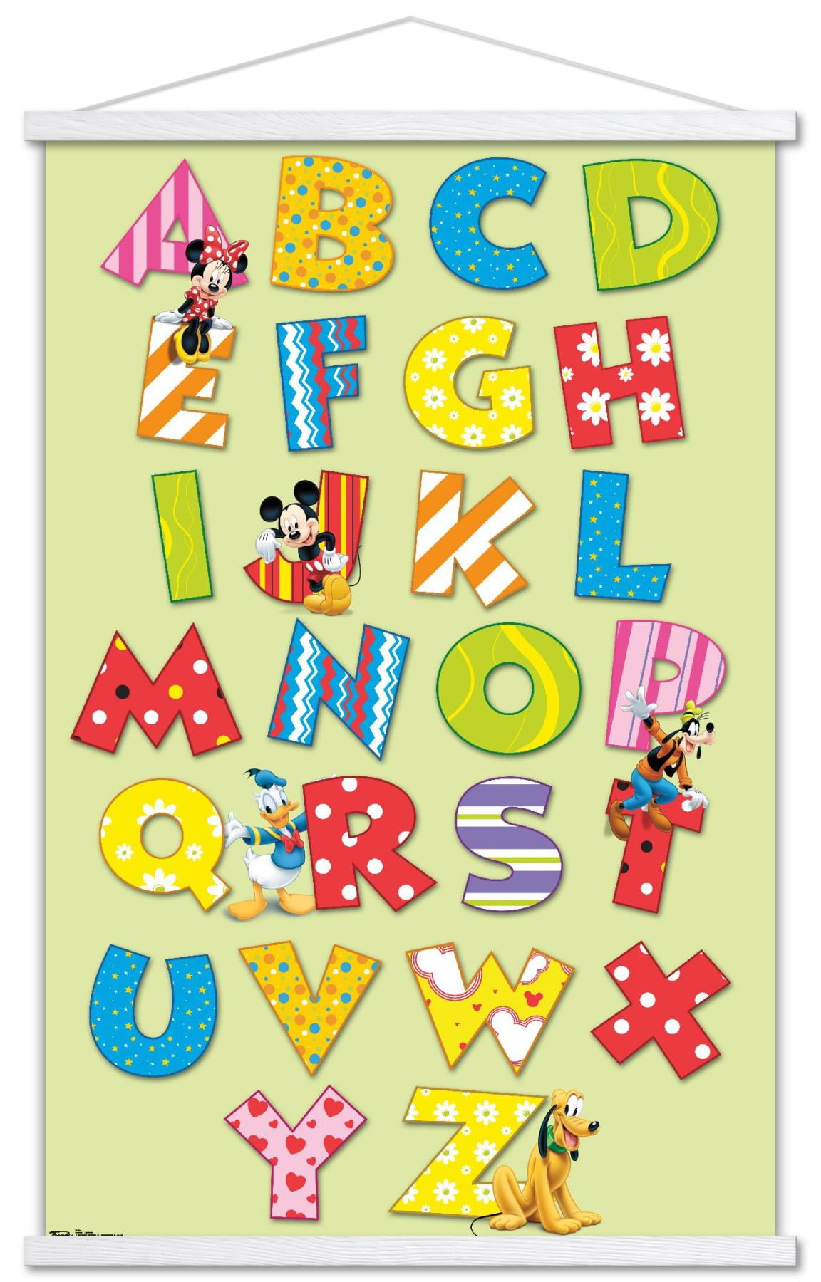 Disney Mickey Mouse - Alphabet Wall Poster with Wooden Magnetic Frame ...